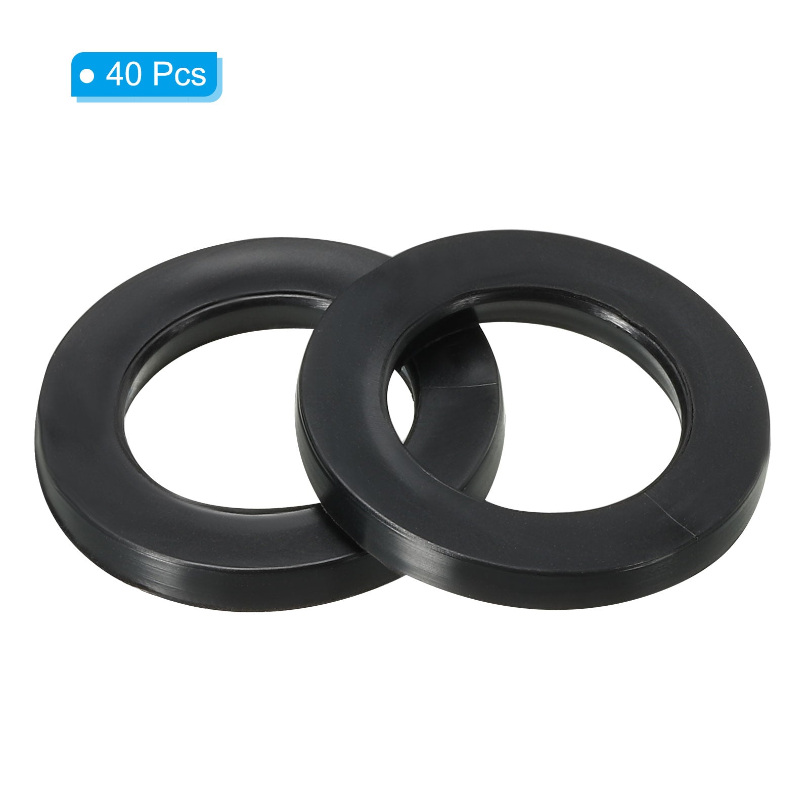 M15 Rubber Flat Washer, 40pcs 15mm ID 23mm OD 2.5mm Thick Sealing ...