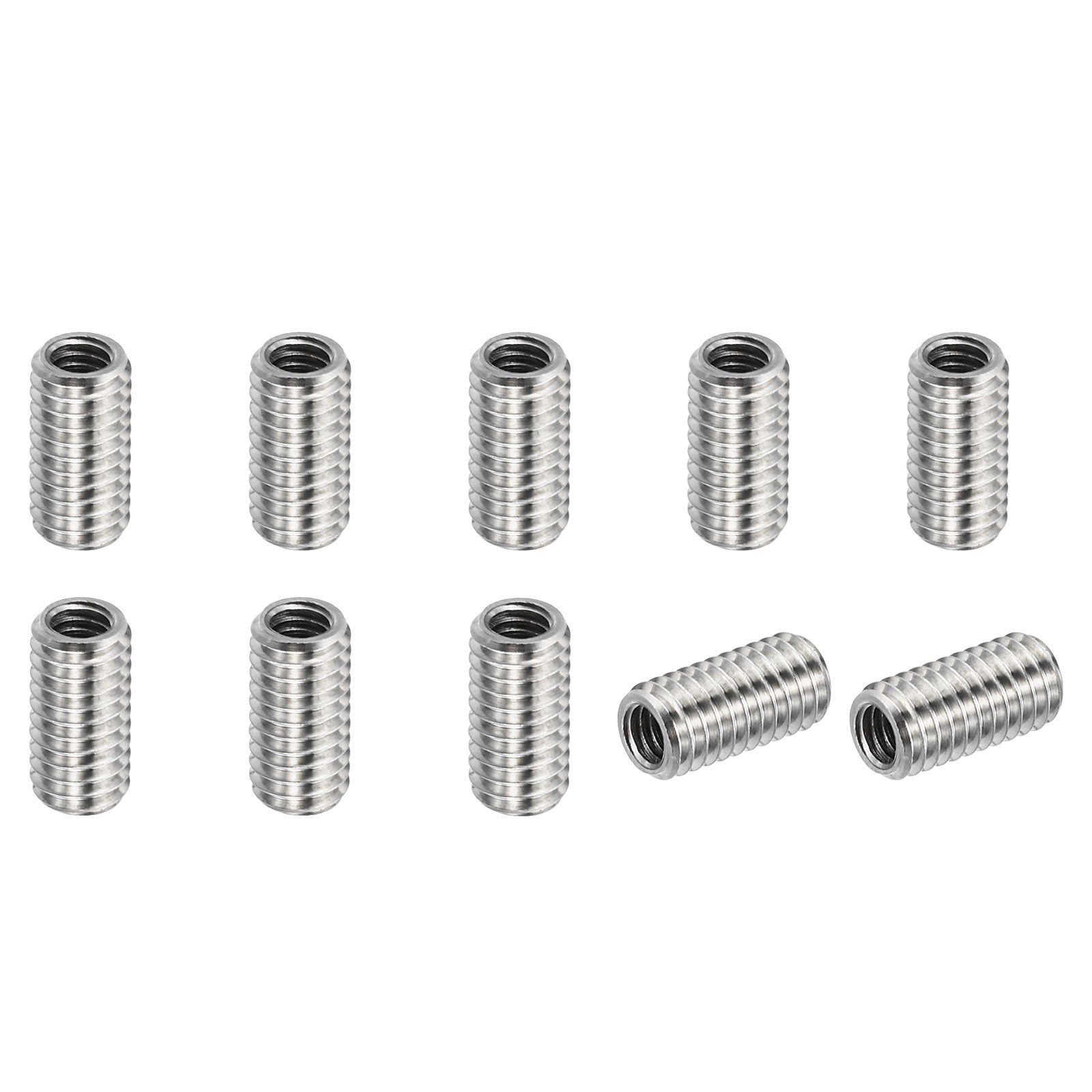 304 Stainless Steel Thread Adapters Sleeve Reducing Nut, 10 Pcs M6x1.0 ...