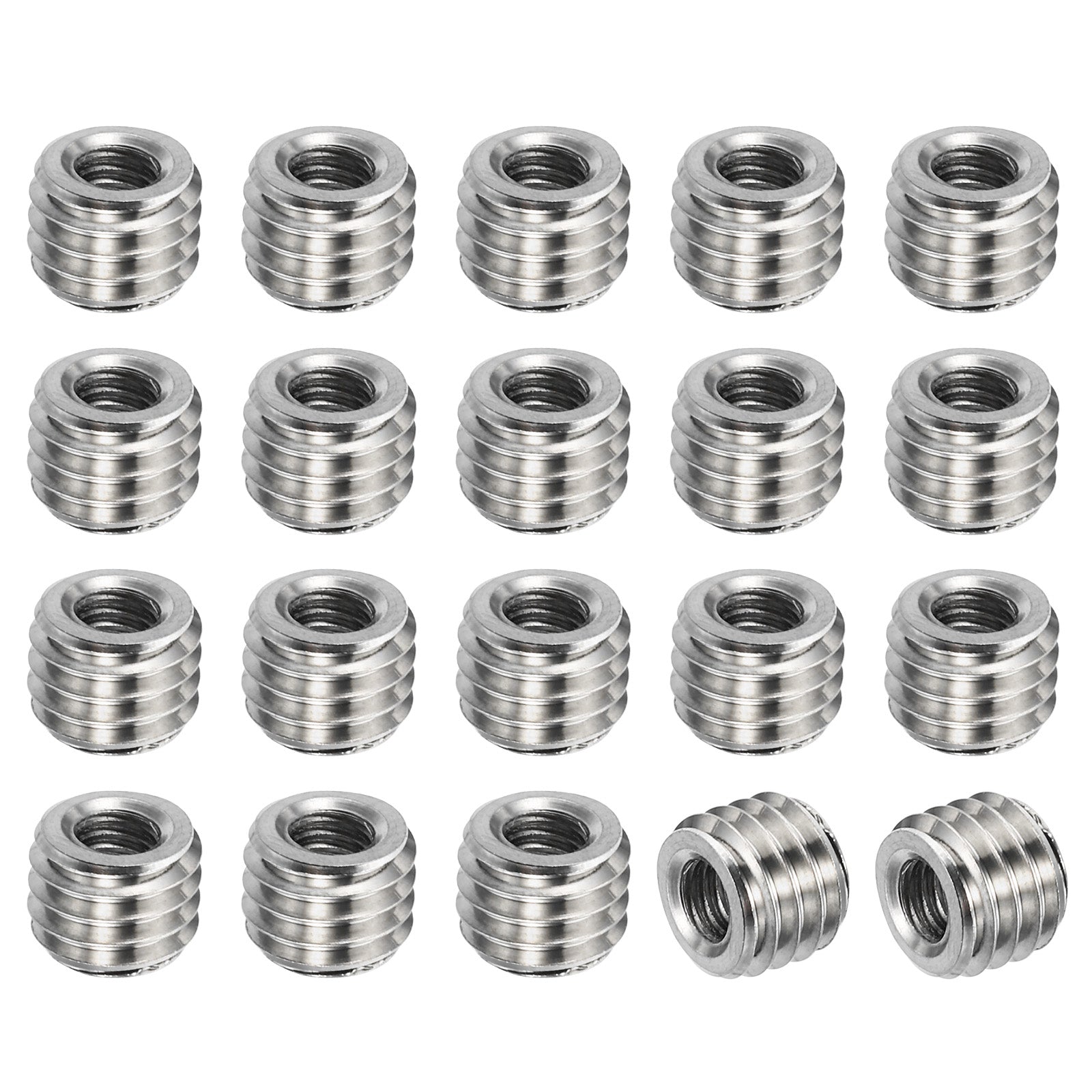304 Stainless Steel Thread Adapters Sleeve Reducing Nut, 20 Pcs M8x1.25 ...