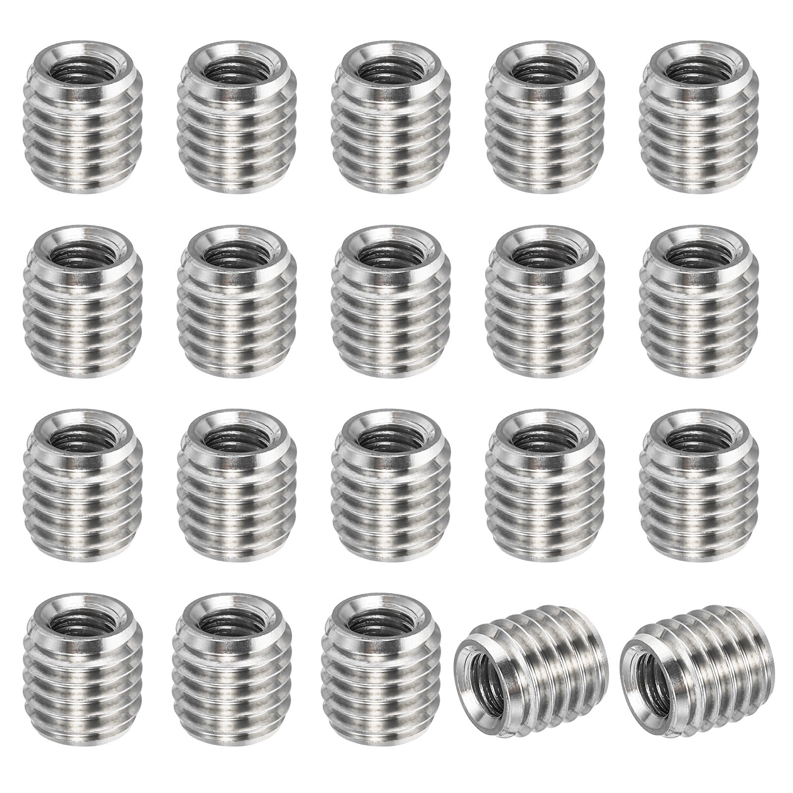 304 Stainless Steel Thread Adapters Sleeve Reducing Nut, 20 Pcs M10x1.5 ...