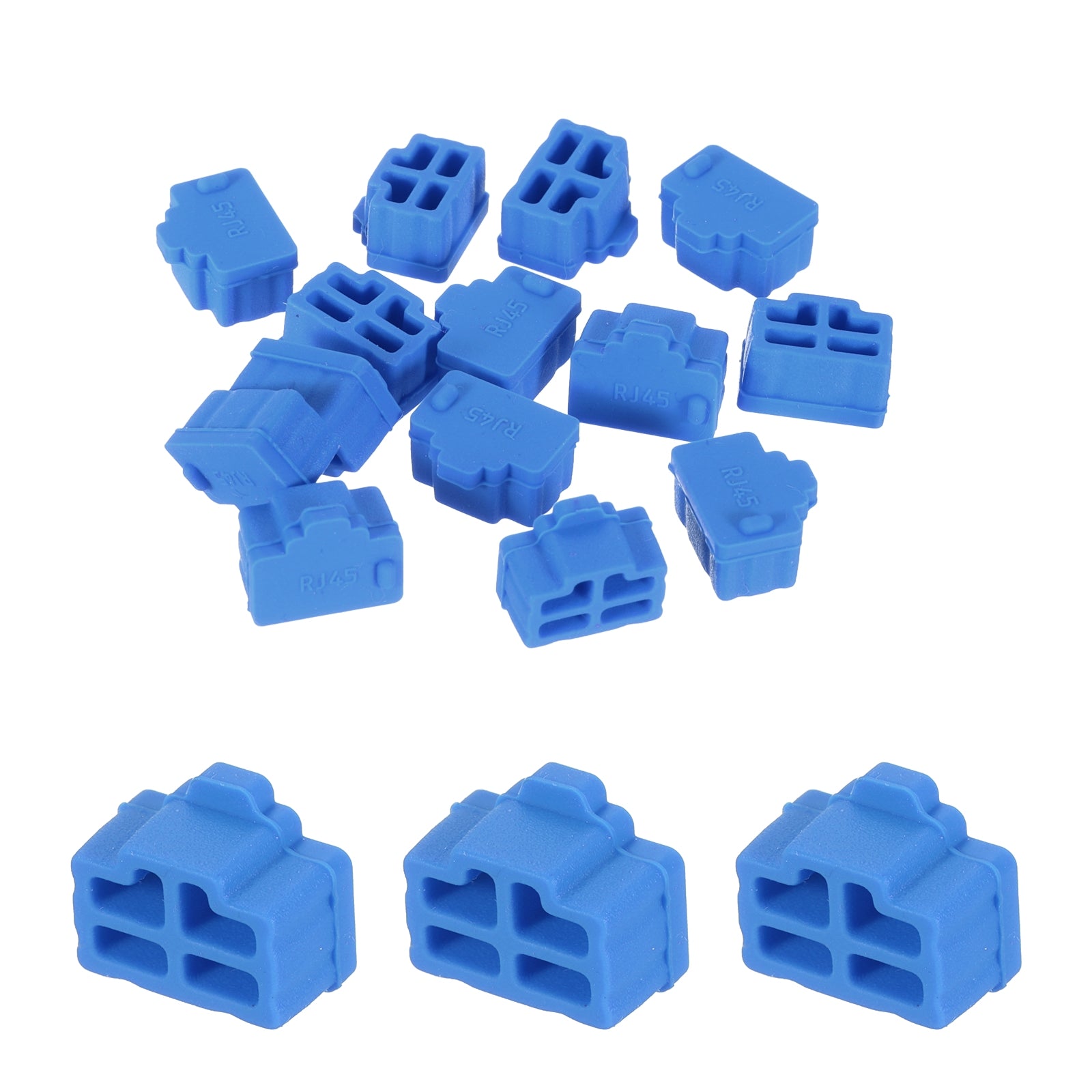 RJ45 Port Duct Covers Caps Silicone for RJ45 Female End, Sky Blue 25pcs ...