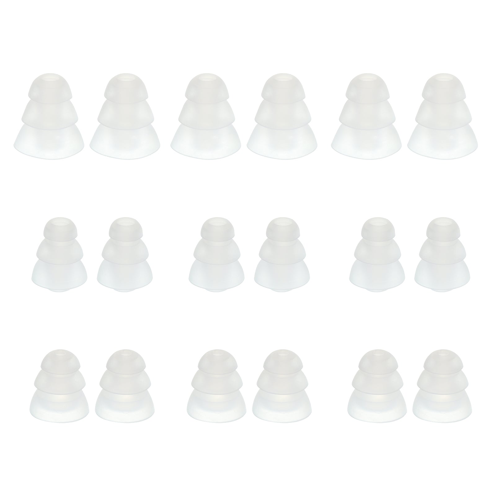 Silicone Triple Flange Ear Bud Tips Low Noise S/M/L,9 Pairs, Clear ...