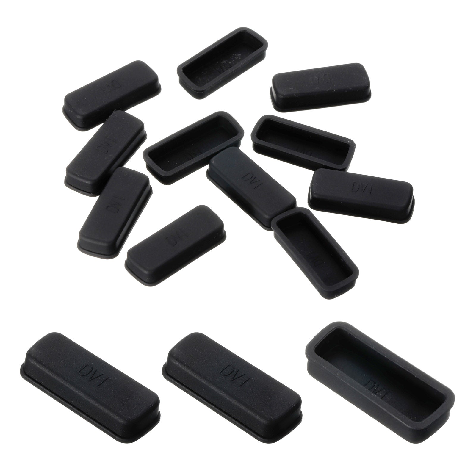 DVI Port Duct Covers Caps Silicone for DVI Female End, Black 15pcs ...