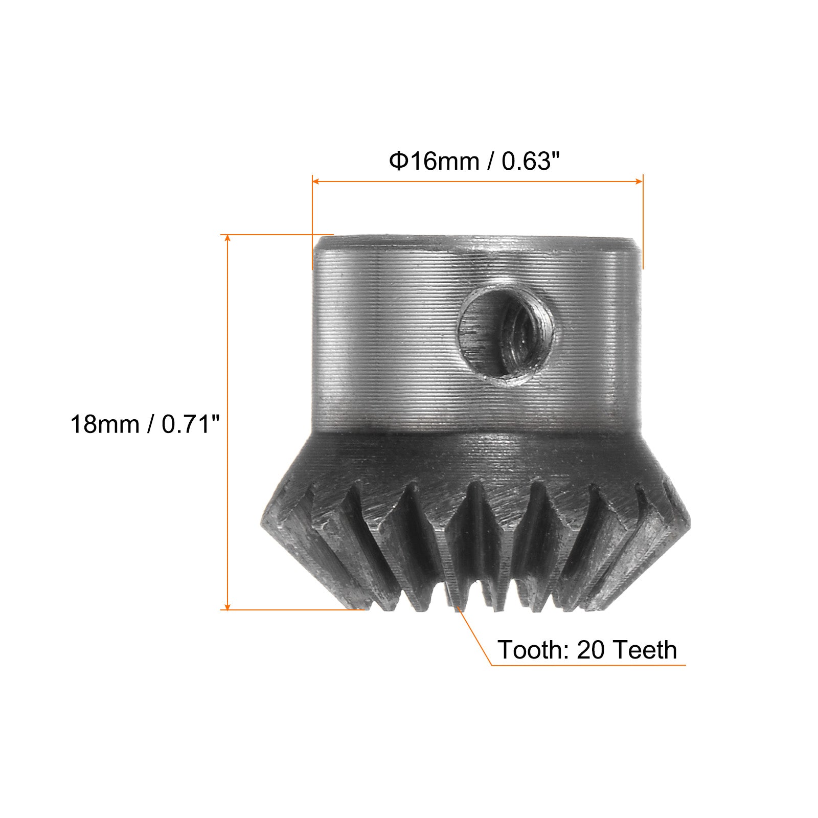 2pcs Bevel Gear 1M 20 Teeth 8mm Shaft Hole 1:1 Tapered Bevel Pinion ...