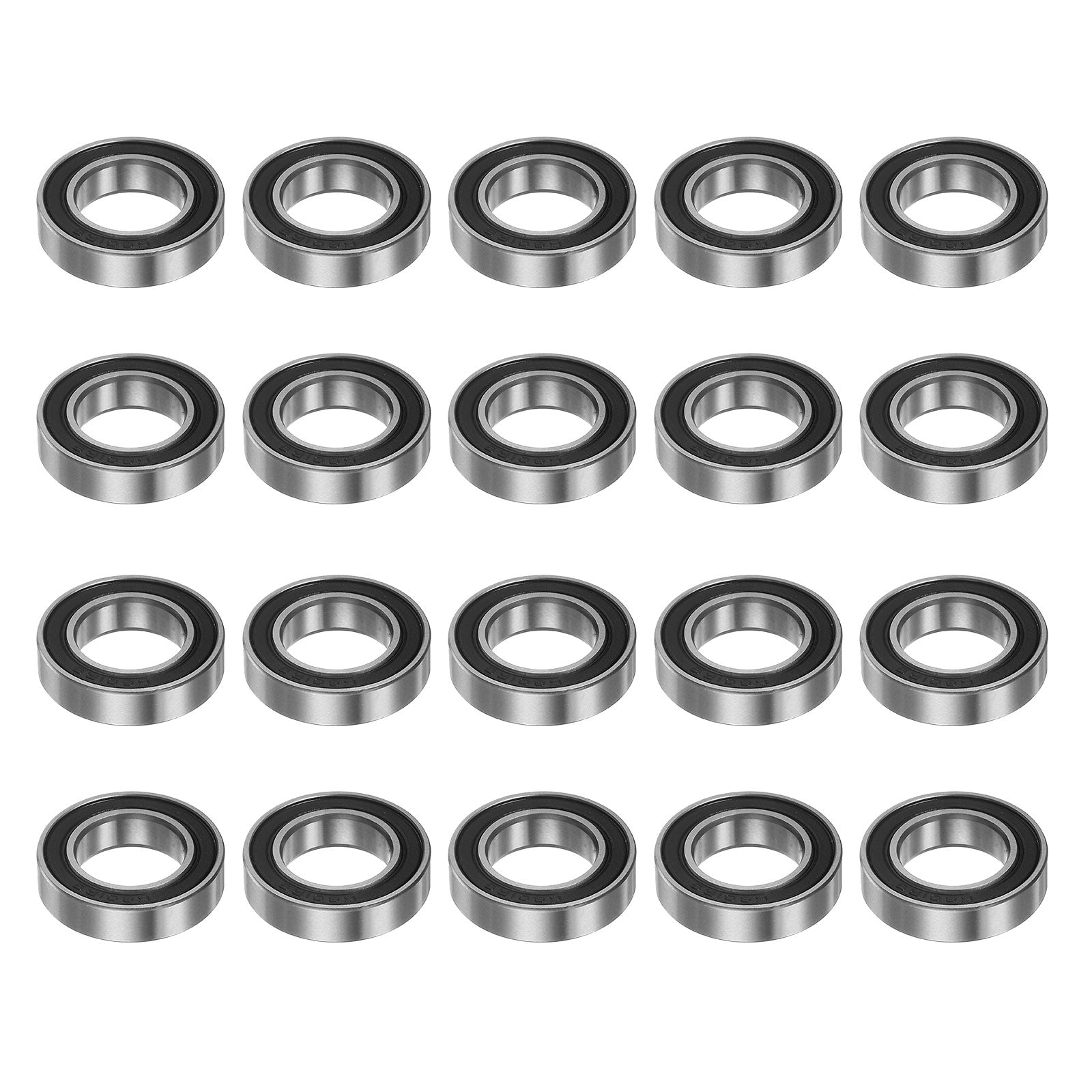 20pcs 6801-2RS Deep Groove Ball Bearings 12mm Bore 21mm OD 5mm Thick ...