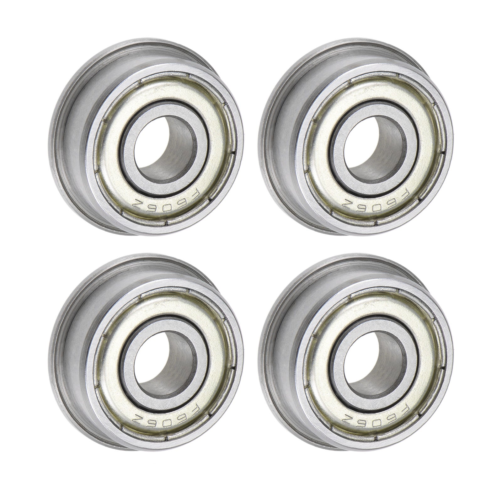 Uxcell F606ZZ Flanged Ball Bearing 6x17x6mm Shielded Chrome Steel ...