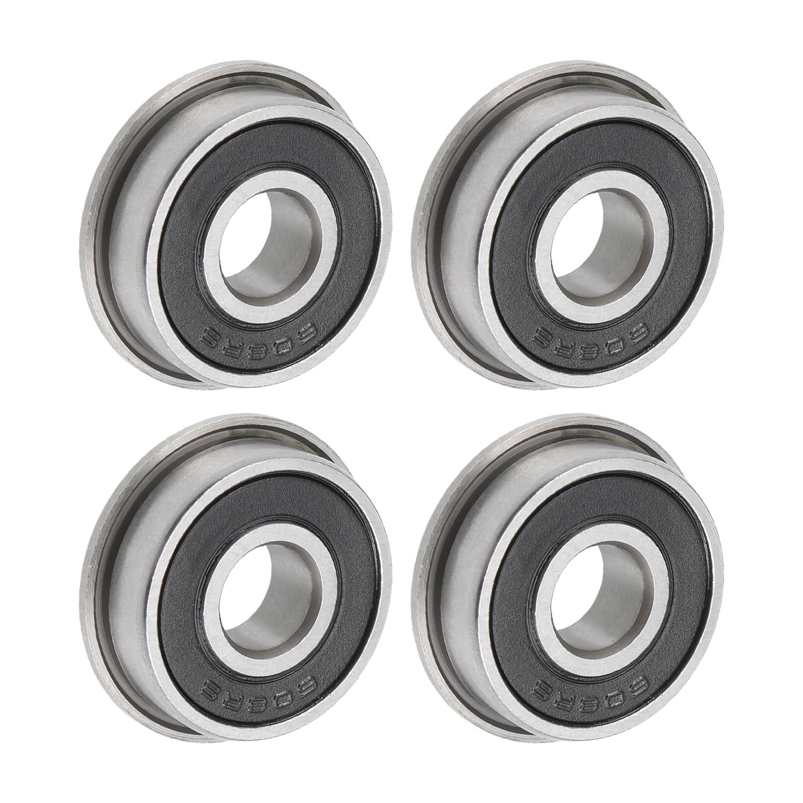 Uxcell F608-2RS Flanged Ball Bearing 8x22x7mm Double Sealed Chrome ...