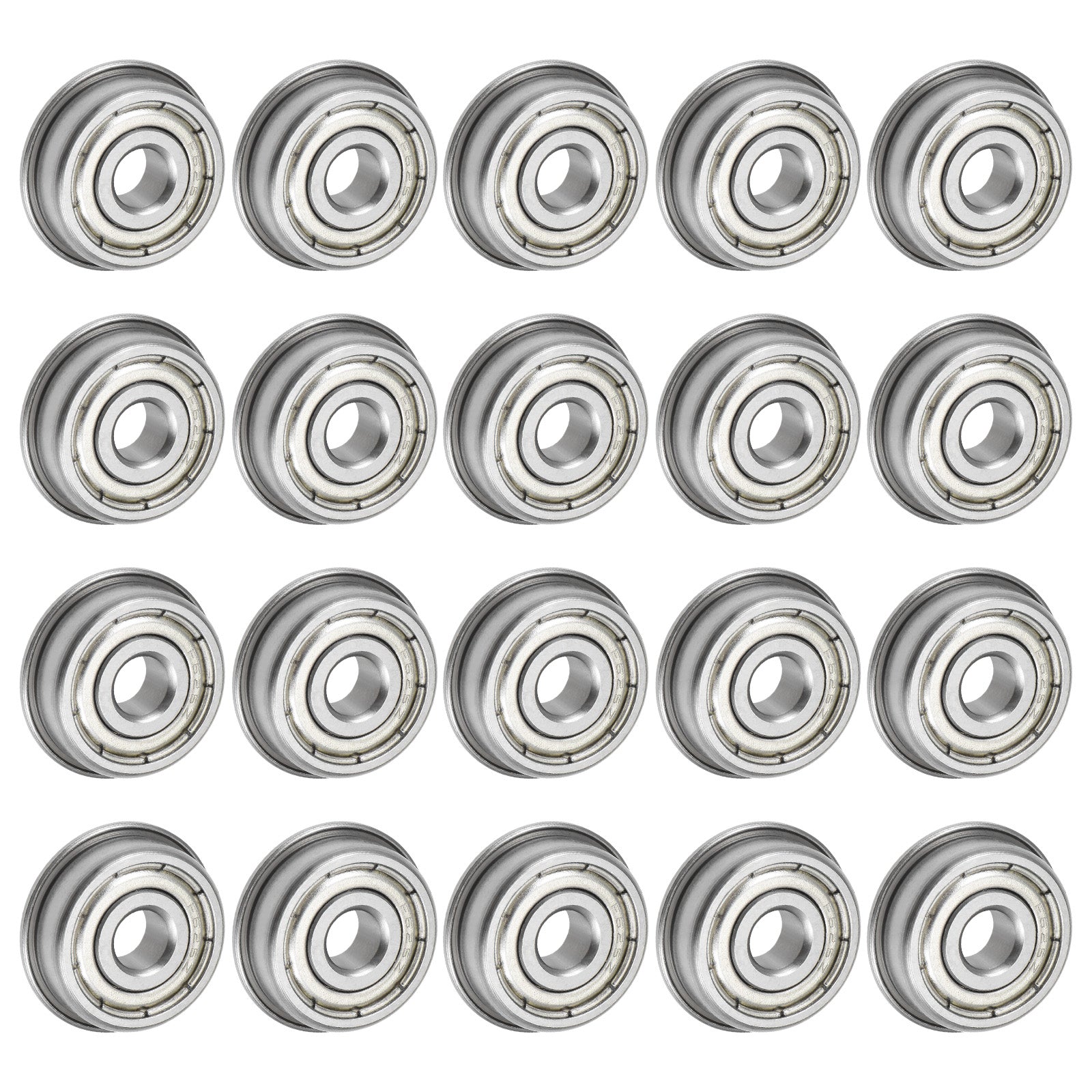 Uxcell F625ZZ Flanged Ball Bearing 5x16x5mm Double Shielded Chrome ...