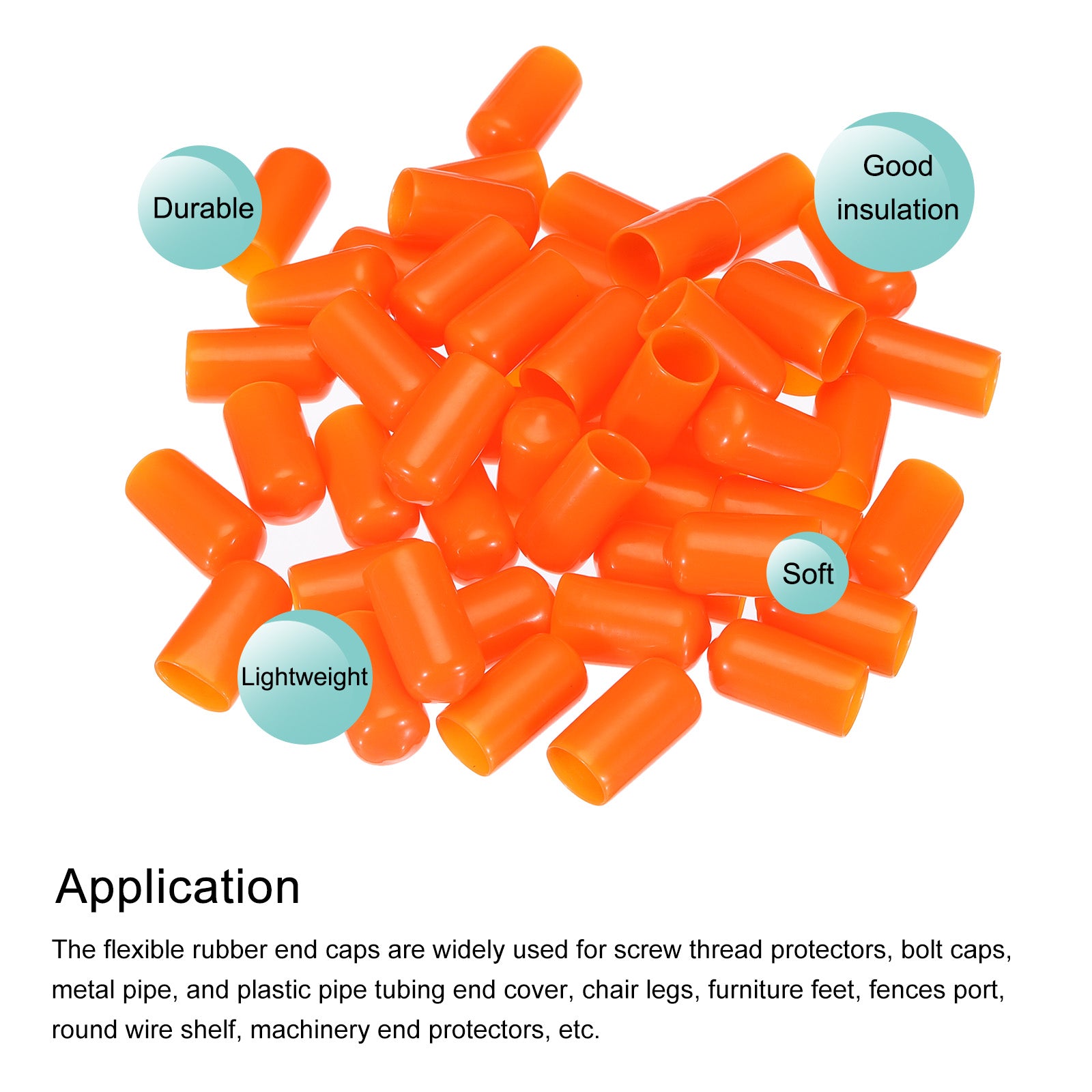 50pcs Rubber End Caps 10mm(3/8 Inch) ID Vinyl Round Tube Bolt Cap Cover ...