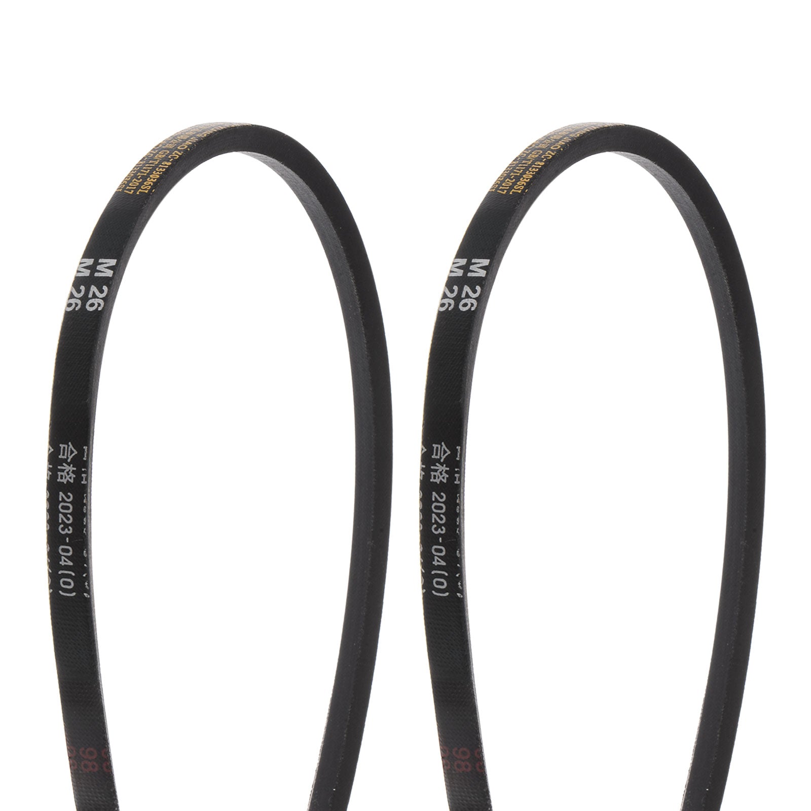 2Pcs M-26 Rubber V Belt Drive Transmission Belt 26" Pitch Girth 10mm ...