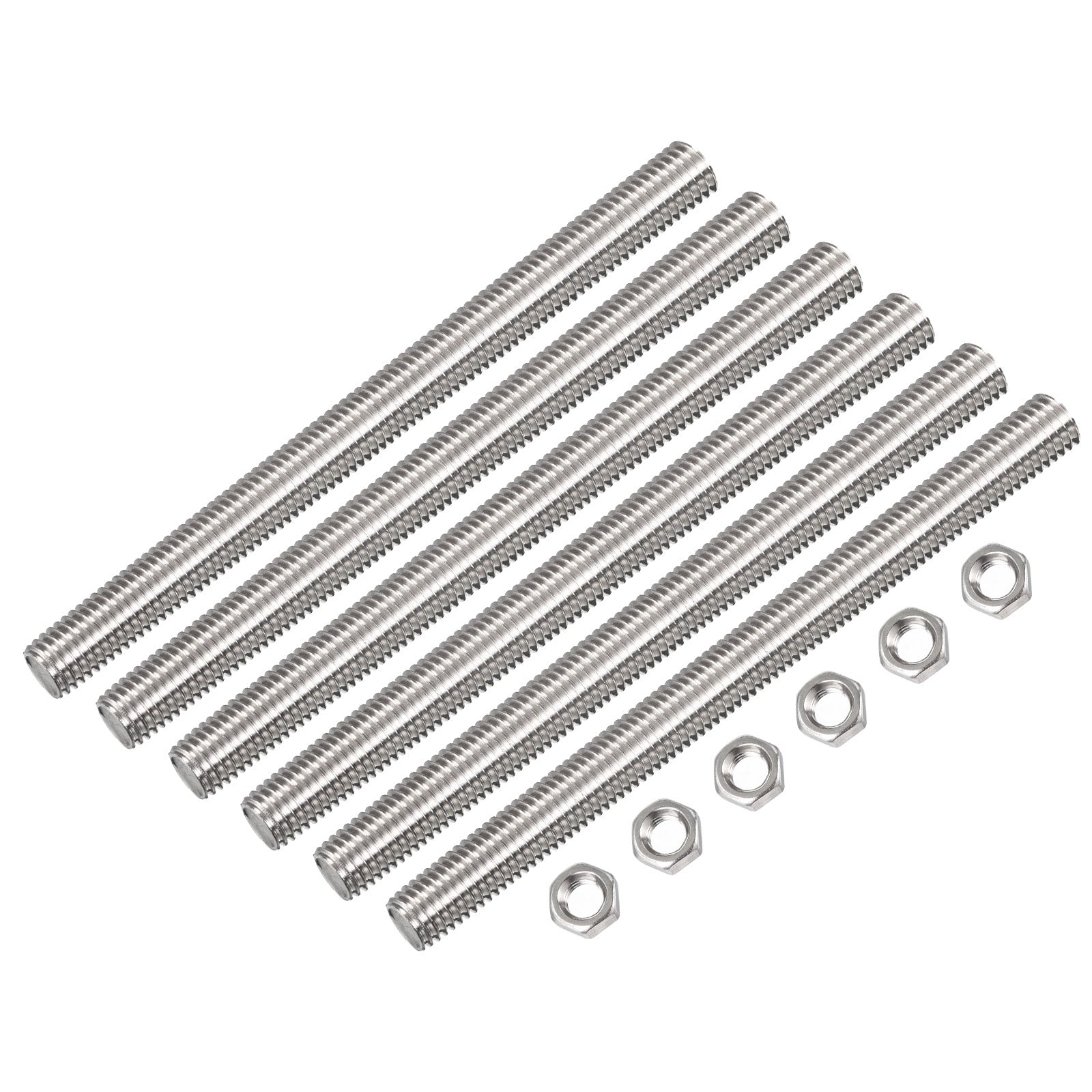 6Pack M10 x 300mm Fully Threaded Rod W 6Pack Hex Nuts, 1.5mm Thread ...