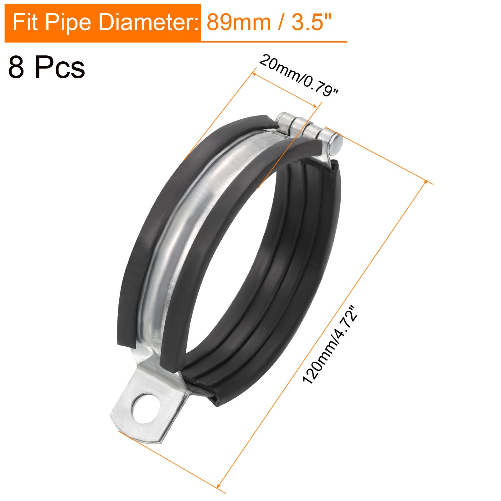 Uxcell 8Pcs Split Ring Hanger Pipe Strap Rubber Cushion Pipe Support ...