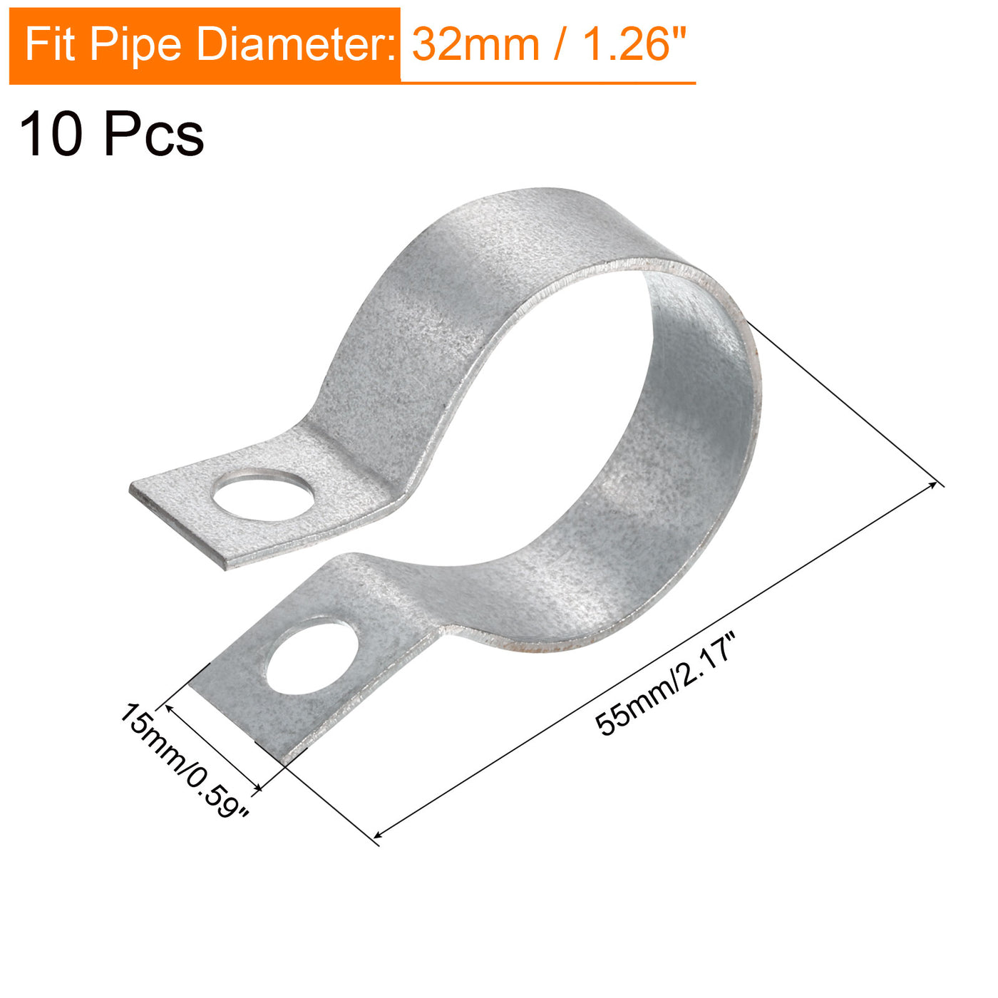 Uxcell 10Pcs Split Ring Hanger Pipe Strap Fit 1-1/4"(32mm) Metal Pipe ...