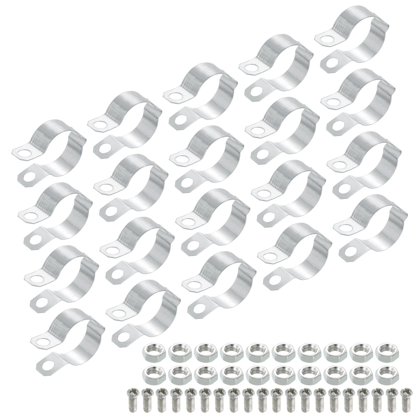 Uxcell 20Pcs Pipe Clamps Fit for 1-5/8"(40mm) Pipe Rigid Bracket Pipe ...