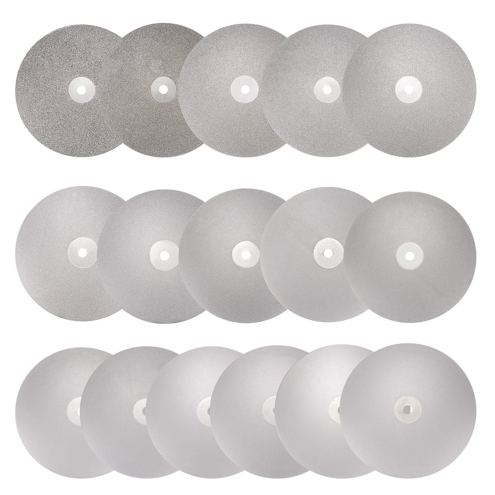 Diamond Flat Lap Disc Set 6" x 1/2" Arbor 50-3000 Grit 16 Sizes ...