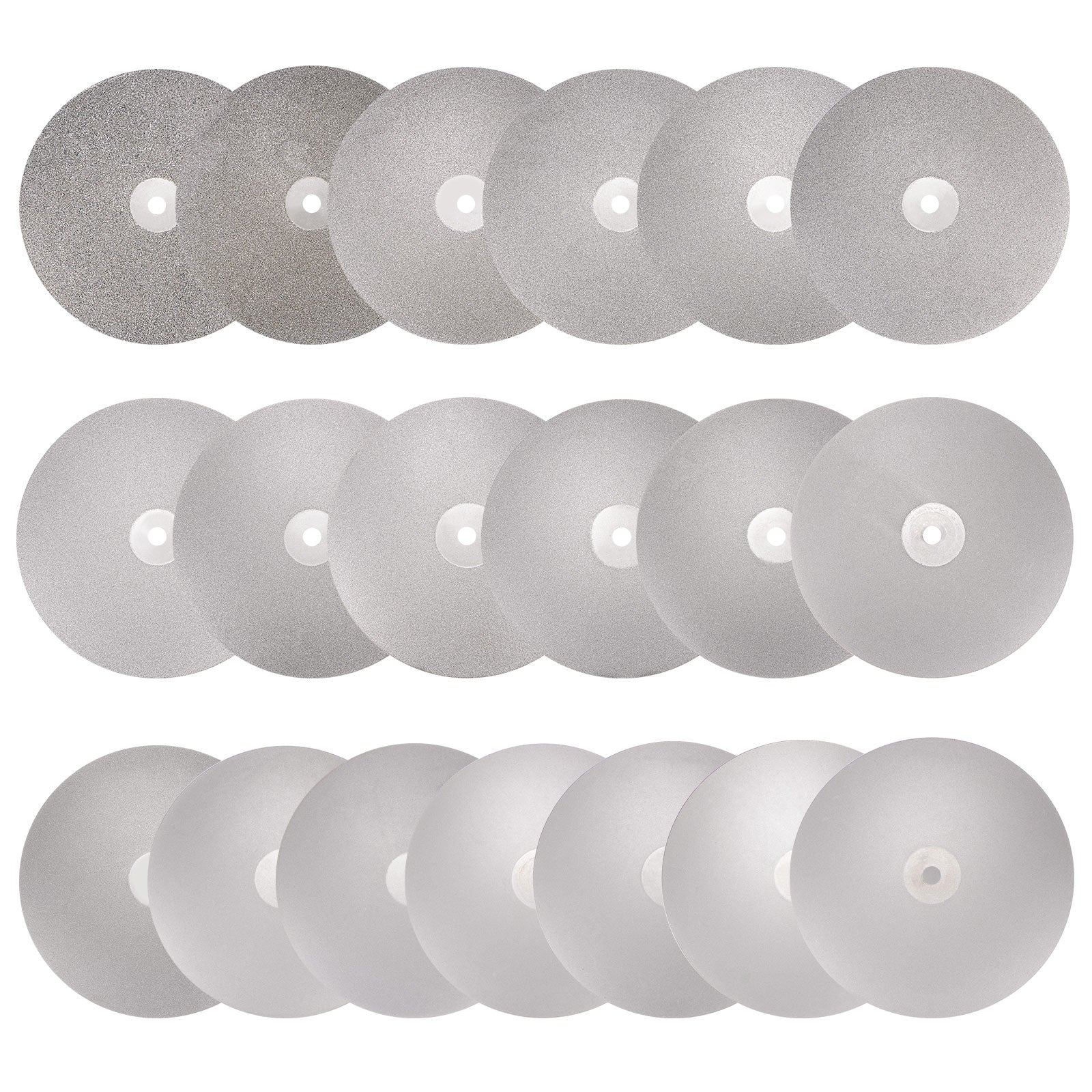 Diamond Flat Lap Disc Set 6" x 1/2" Arbor 50-3000 Grit 19 Sizes ...
