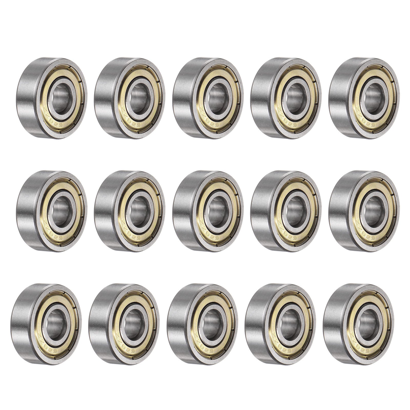 Uxcell 15pcs 628ZZ Ball Bearings 8x24x8mm Carbon Steel Double Shielded ...
