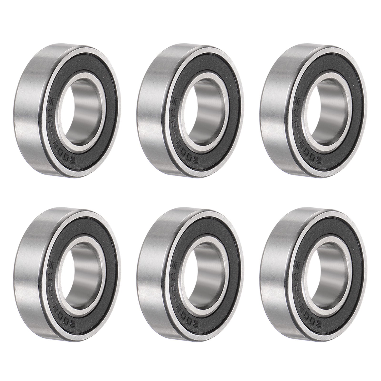 Uxcell 6pcs 6002-2RS Ball Bearings 15x32x9mm Carbon Steel Double Sealed ...