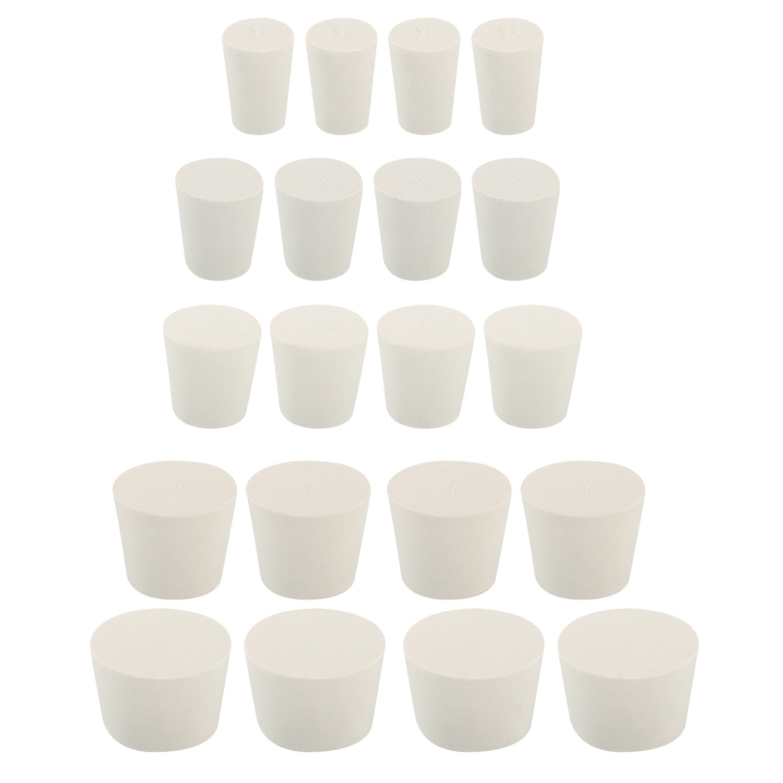 Rubber Tapered Plug 1# - 9# 5 Assorted Sizes Solid Test Tubes Bungs ...