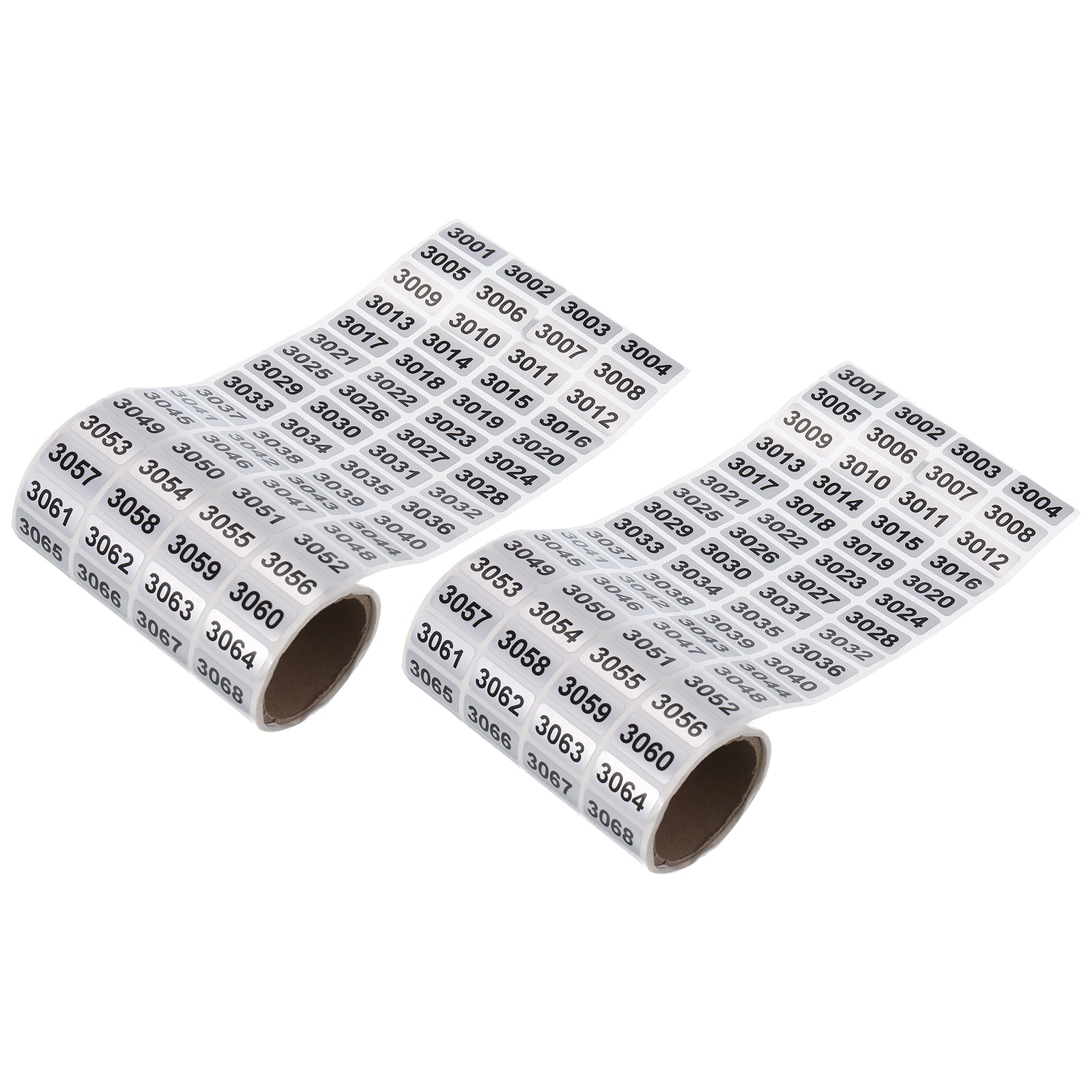 3001 to 4000 Consecutive Number Stickers Inventory Label Black Numbers ...