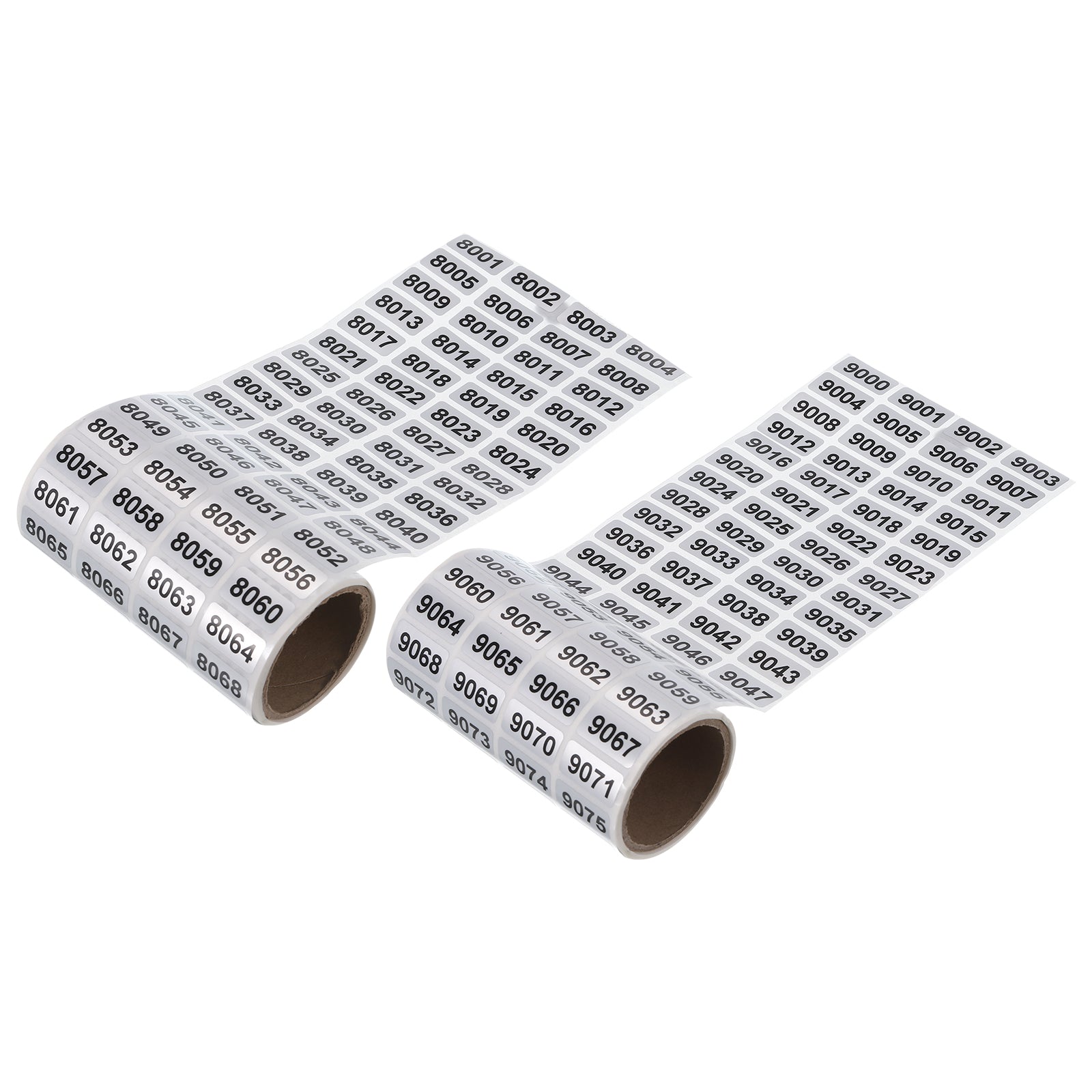 8001 to 9000, 9001 to 1000 Consecutive Number Stickers Inventory Label ...