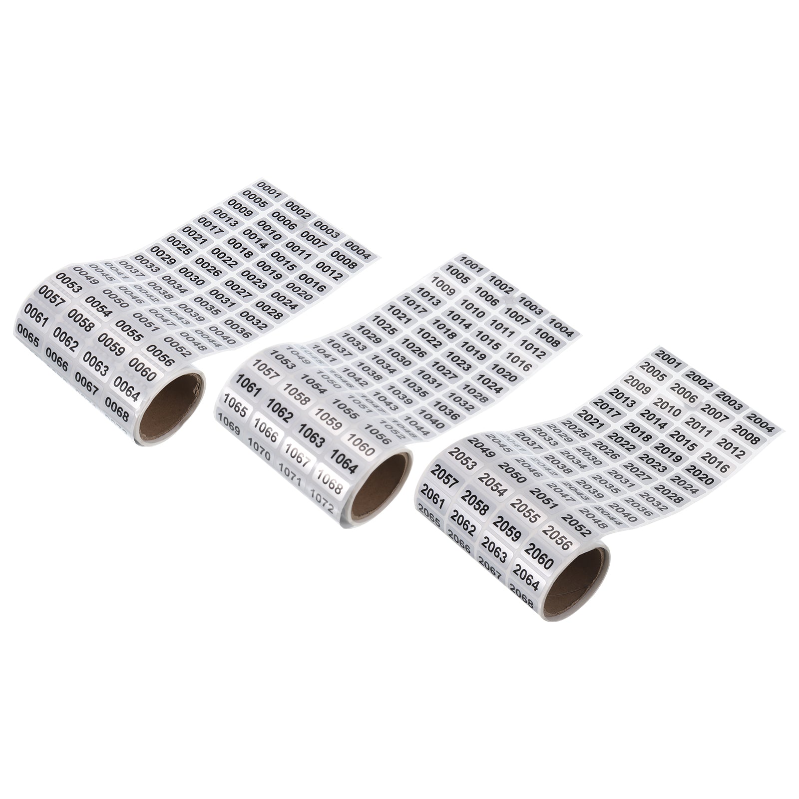 Consecutive Number Stickers, 1 to 1000, 1001 to 2000, 2001 to 3000 ...