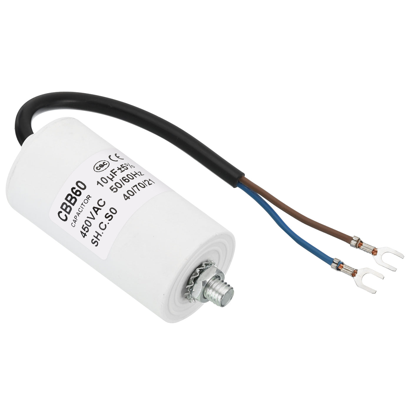 CBB60 10uf Running Capacitor,AC 450V U Terminal Wires 50/60Hz with M8 ...