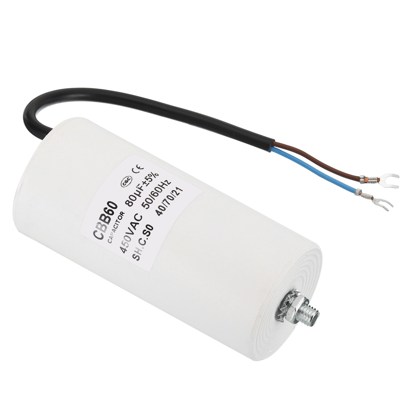 CBB60 80uf Running Capacitor,AC 450V U Terminal Wires 50/60Hz with M8 ...