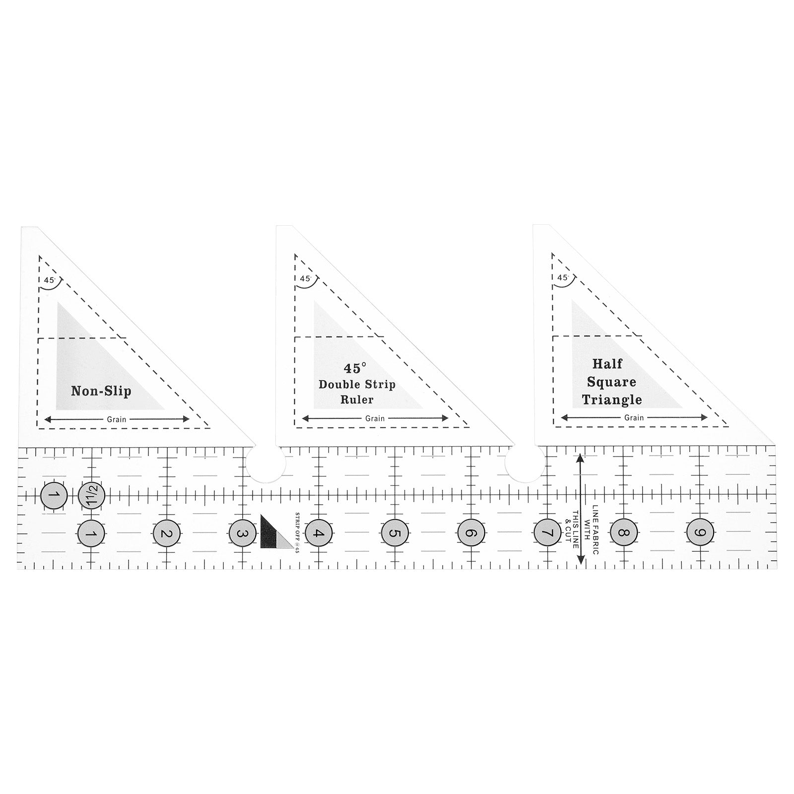 45 Degree Double Strip Quilting Template Ruler for Sewing, 10 Inch ...