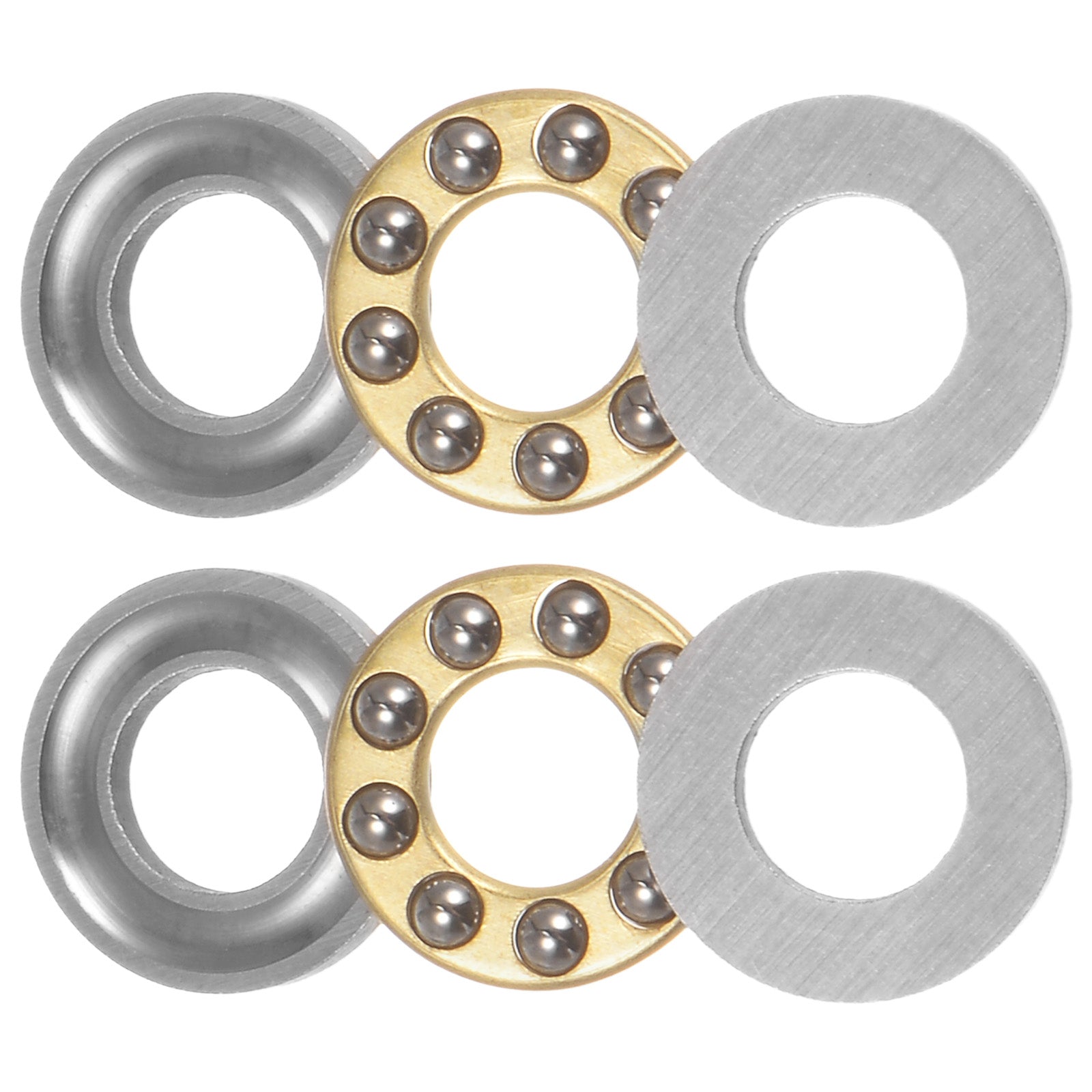 Uxcell F6-12M Thrust Ball Bearing 6x12x4.5mm Brass with Washers ABEC3 ...