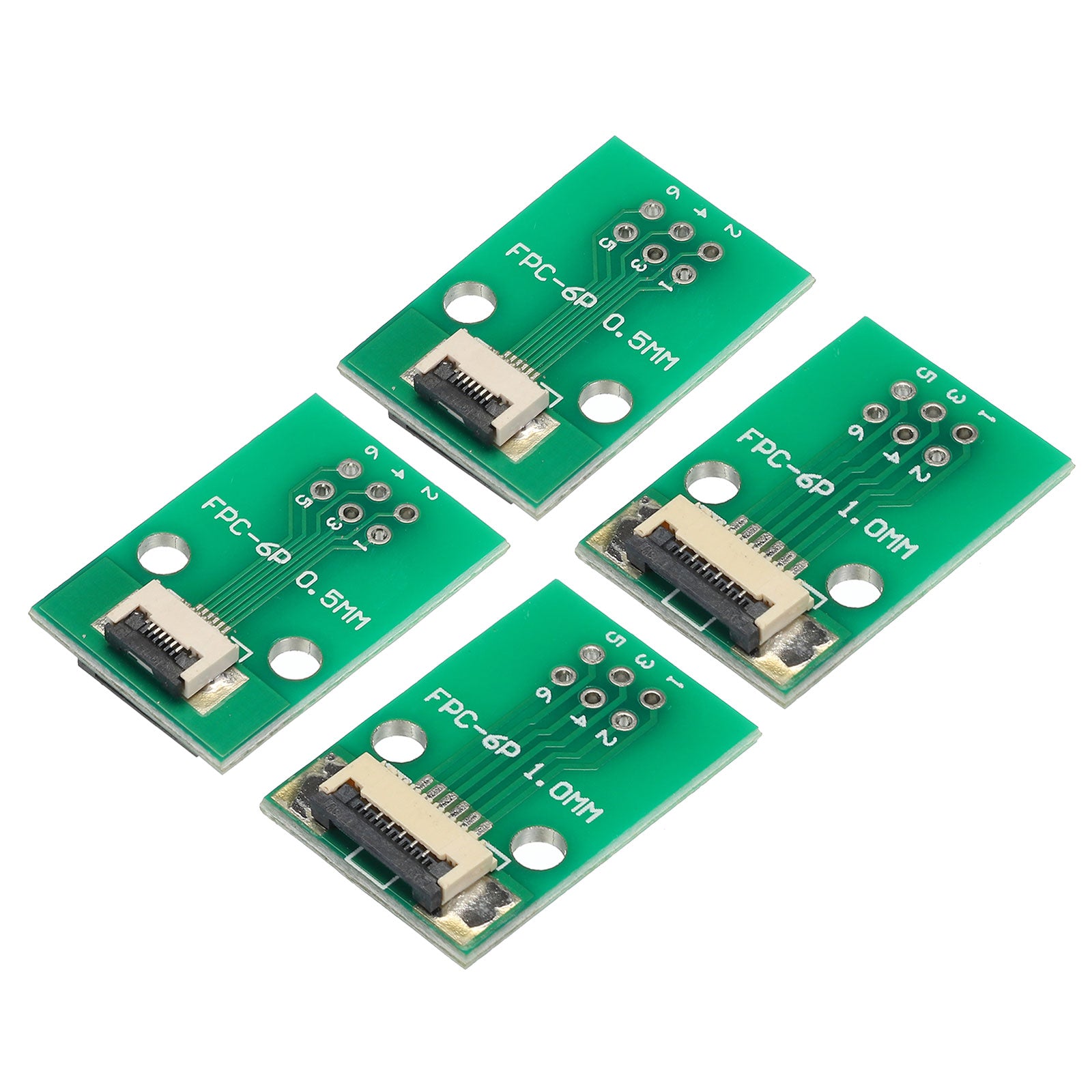 FPC FFC PCB Converter Board 6P 0.5mm on Socket Side, Back 1.0mm, to DIP ...