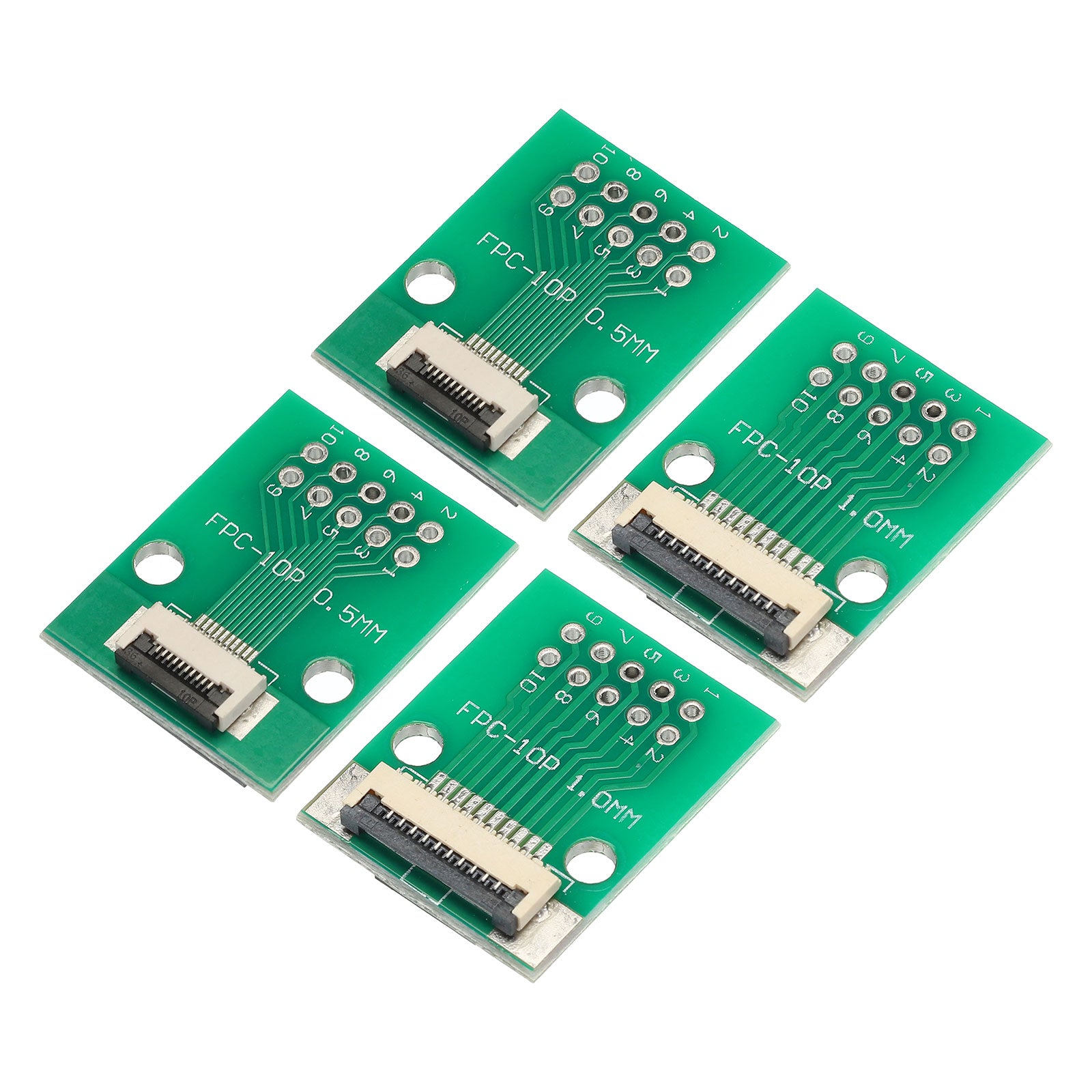 FPC FFC PCB Converter Board 10P 0.5mm on Socket Side, Back 1.0mm, to ...