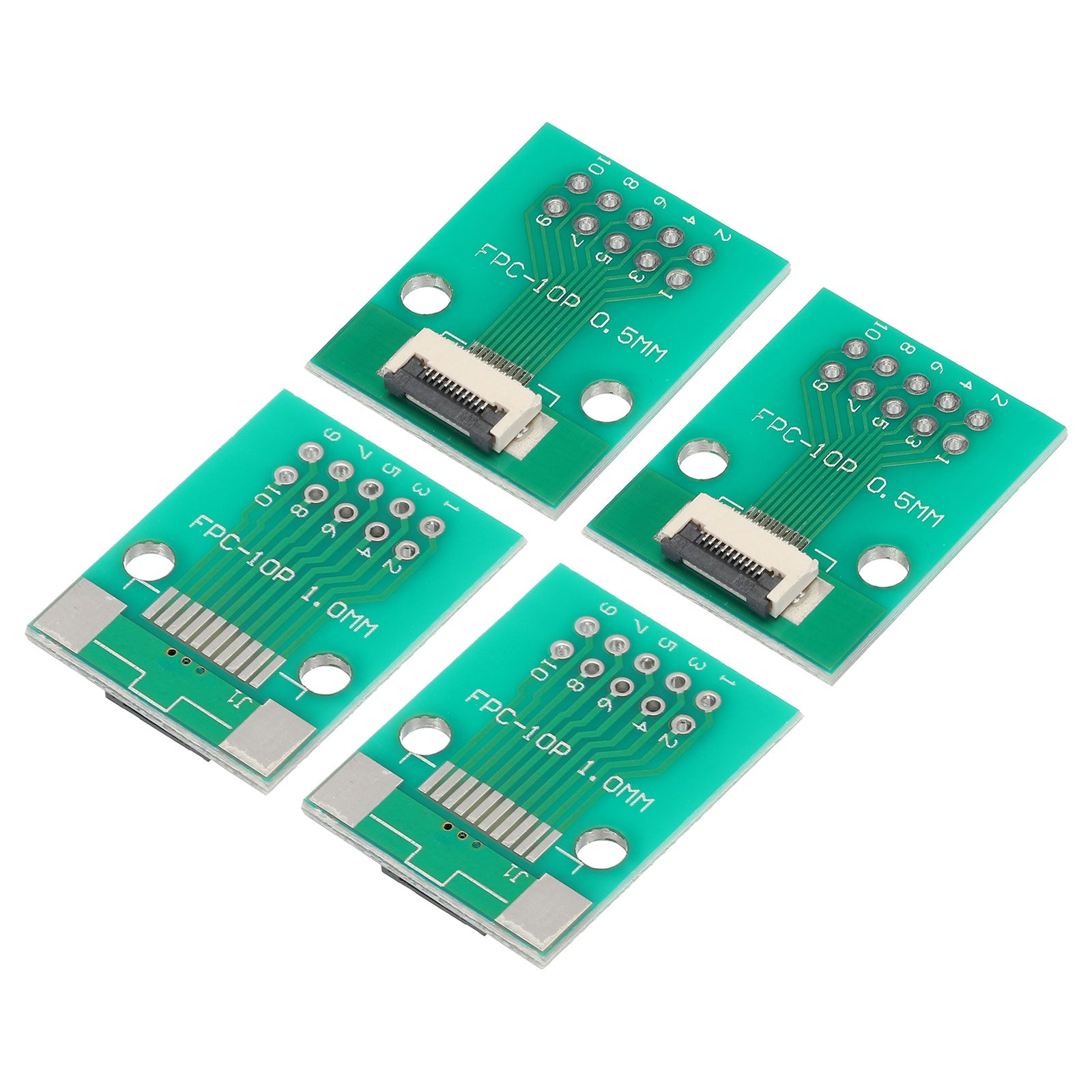 FPC FFC PCB Converter Board 10P 0.5mm on Socket Side, Back 1.0mm, to ...