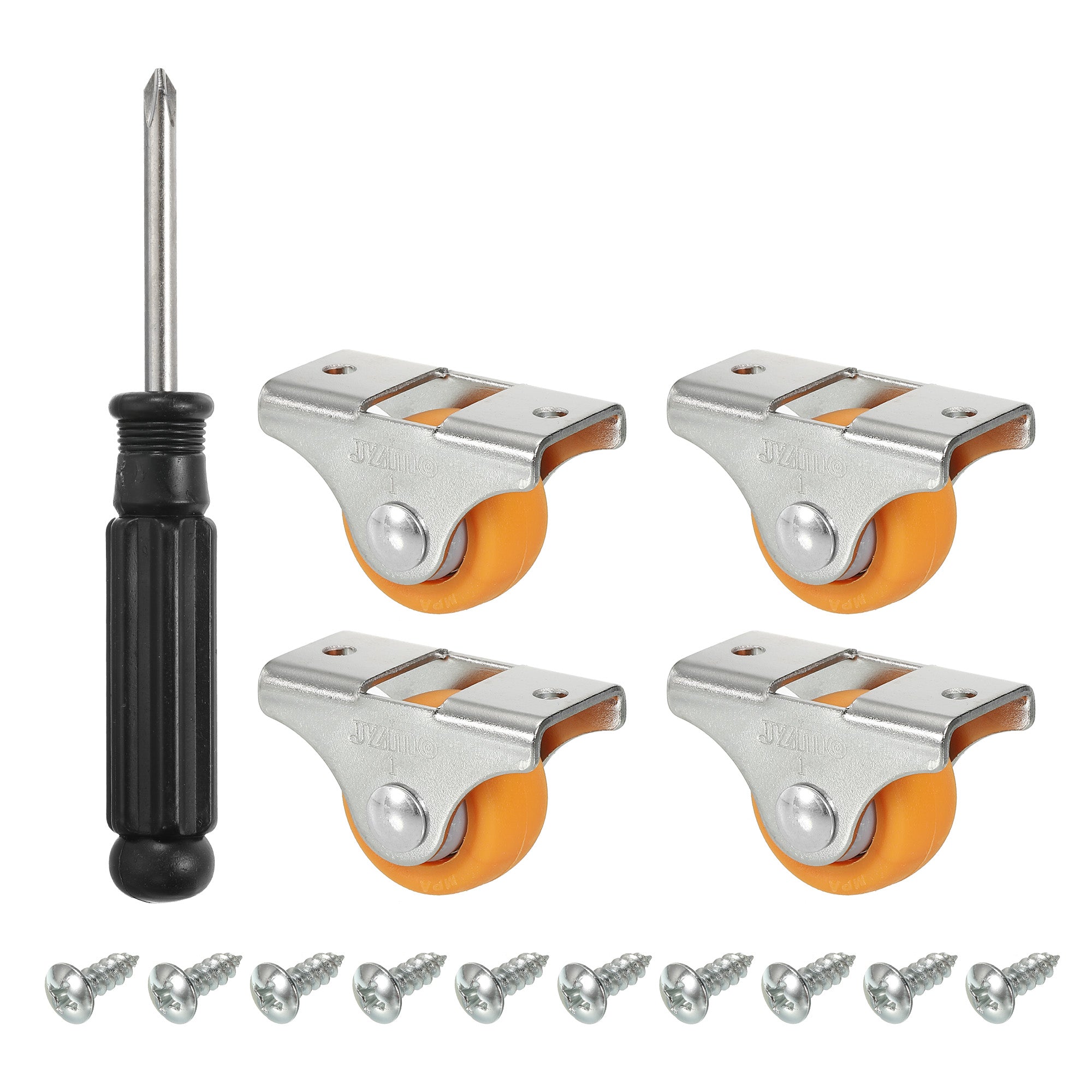 Mini Fixed Caster Wheel 1", 4 Pack MPA Rigid Roller with Bearing Screws ...