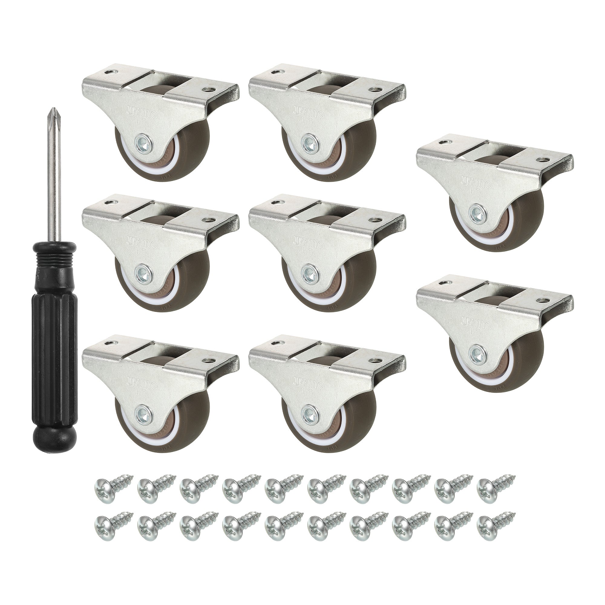 1.5 Inch Rigid Casters PATIKIL Mini Fixed Caster Wheel 1.5", 4 Pack TPE ...