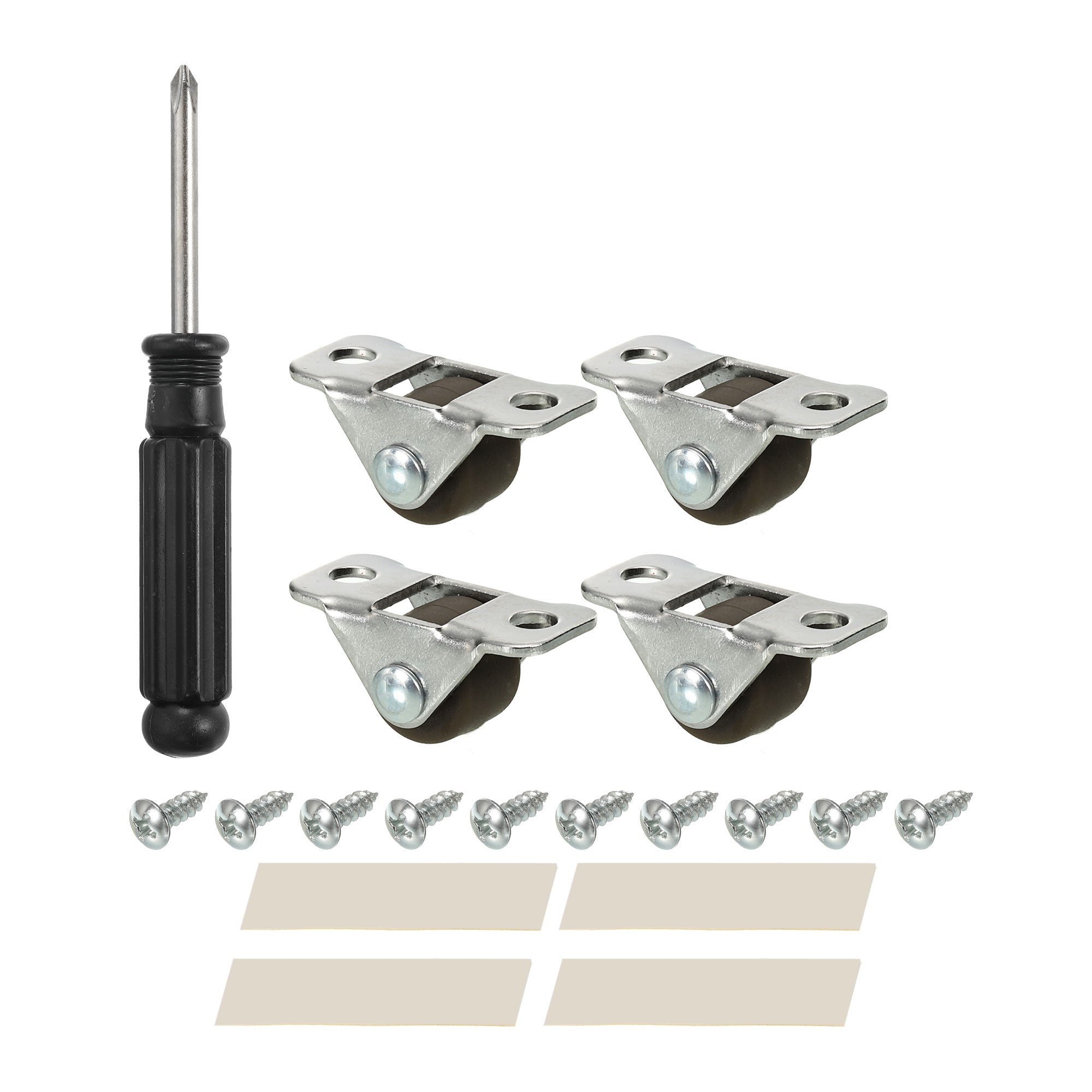 Mini Fixed Caster Wheel 0.5", 4pcs Soft Plastic Rigid Roller with ...