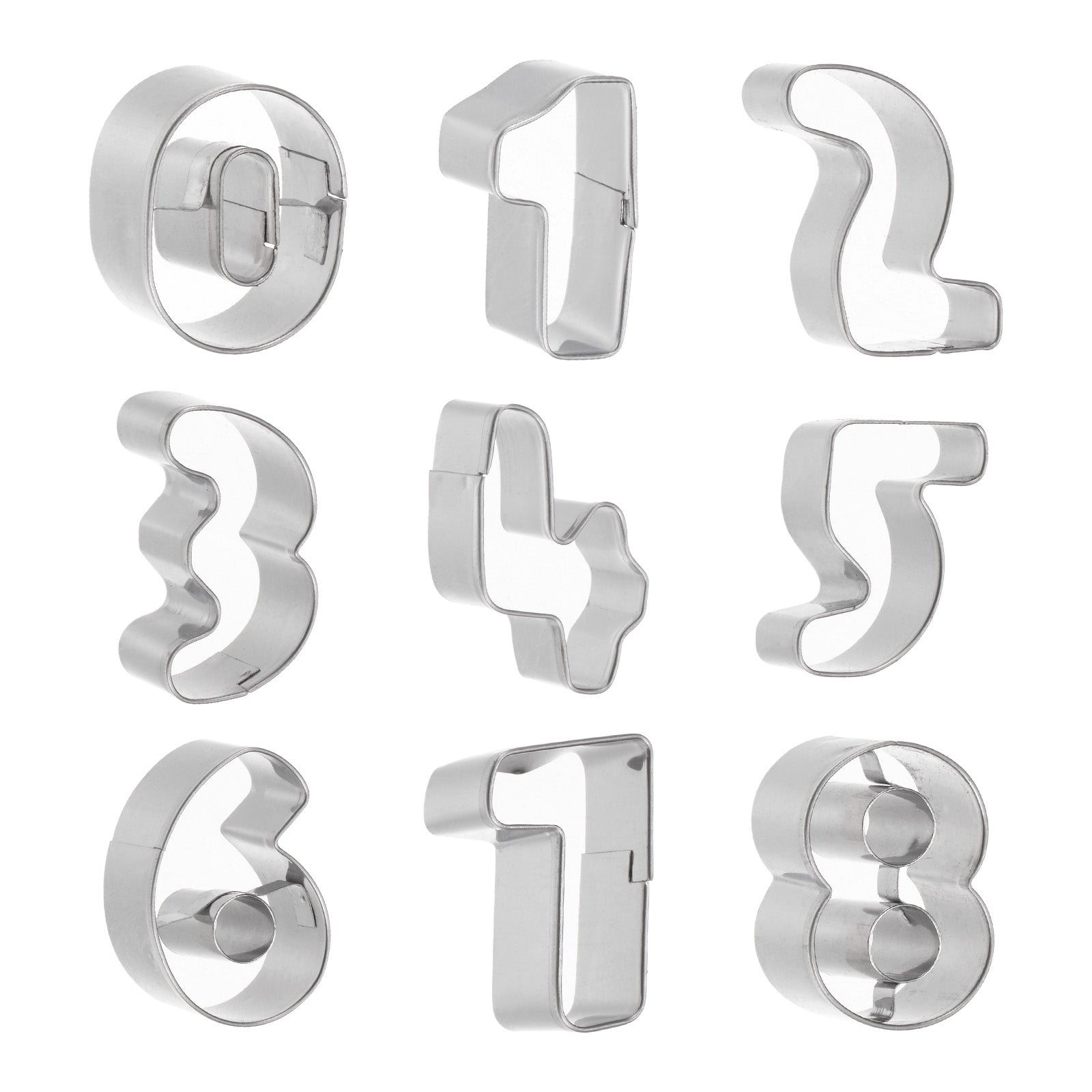 9pcs Number Cookie Cutters Set, Stainless Steel Biscuit Cookie Cutter ...