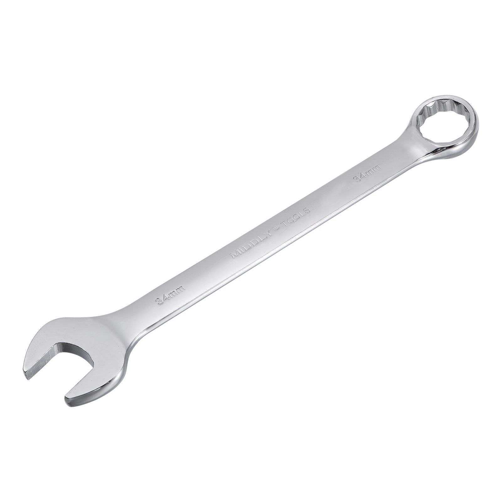 Uxcell Metric 34mm 12-Point Box Open End Combination Wrench Chrome ...