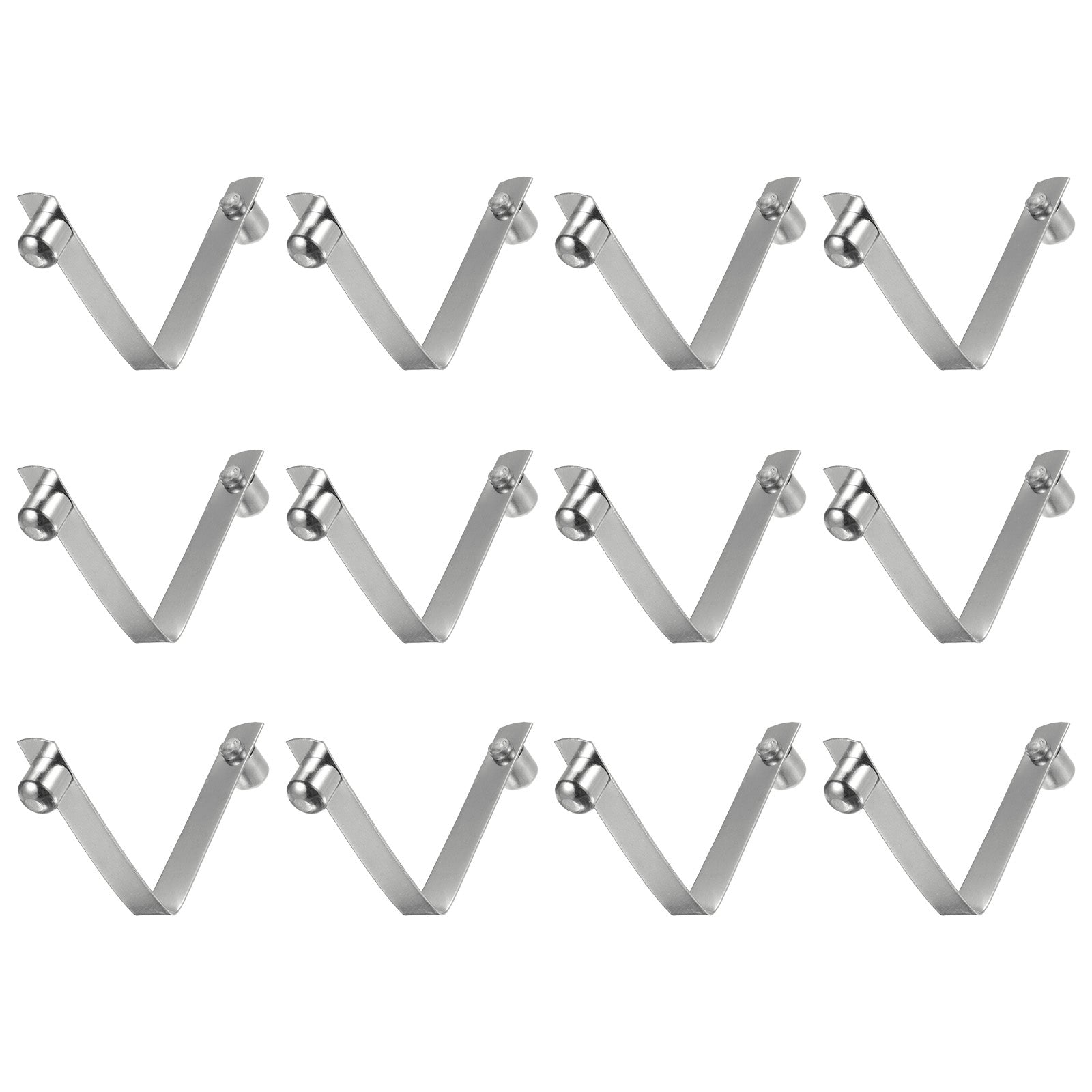 12pcs 50x8mm Double Button V-Shaped Paddle Snap Spring Clips Solid Head ...
