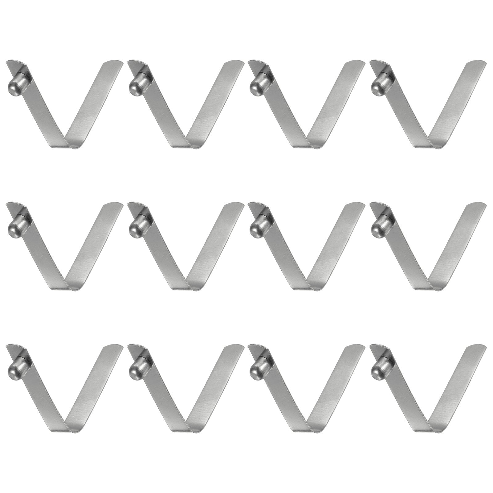 12pcs 40x6.3mm Single Button V-Shaped Paddle Snap Spring Clips Solid ...
