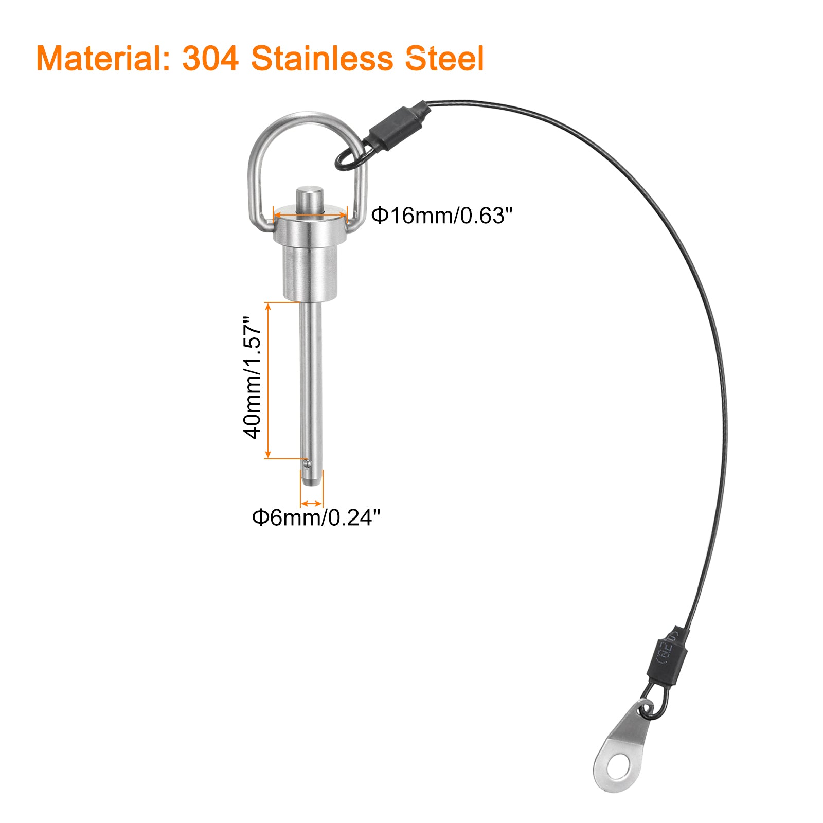 Industrial Fasteners Uxcell 304 Stainless Steel Ball Locking Pins - 6mm ...