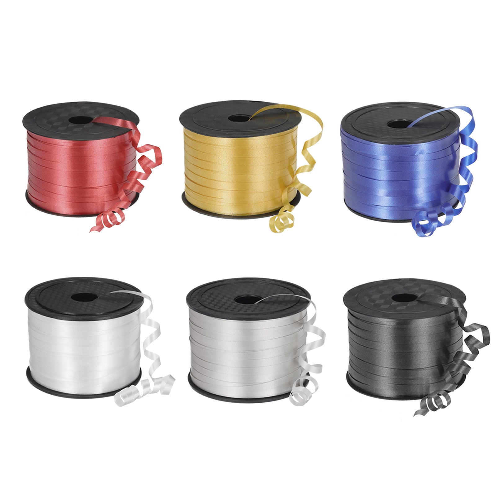 6pcs 100 Yards Curling Ribbon Crimped Balloon String Metallic 3/16" for ...