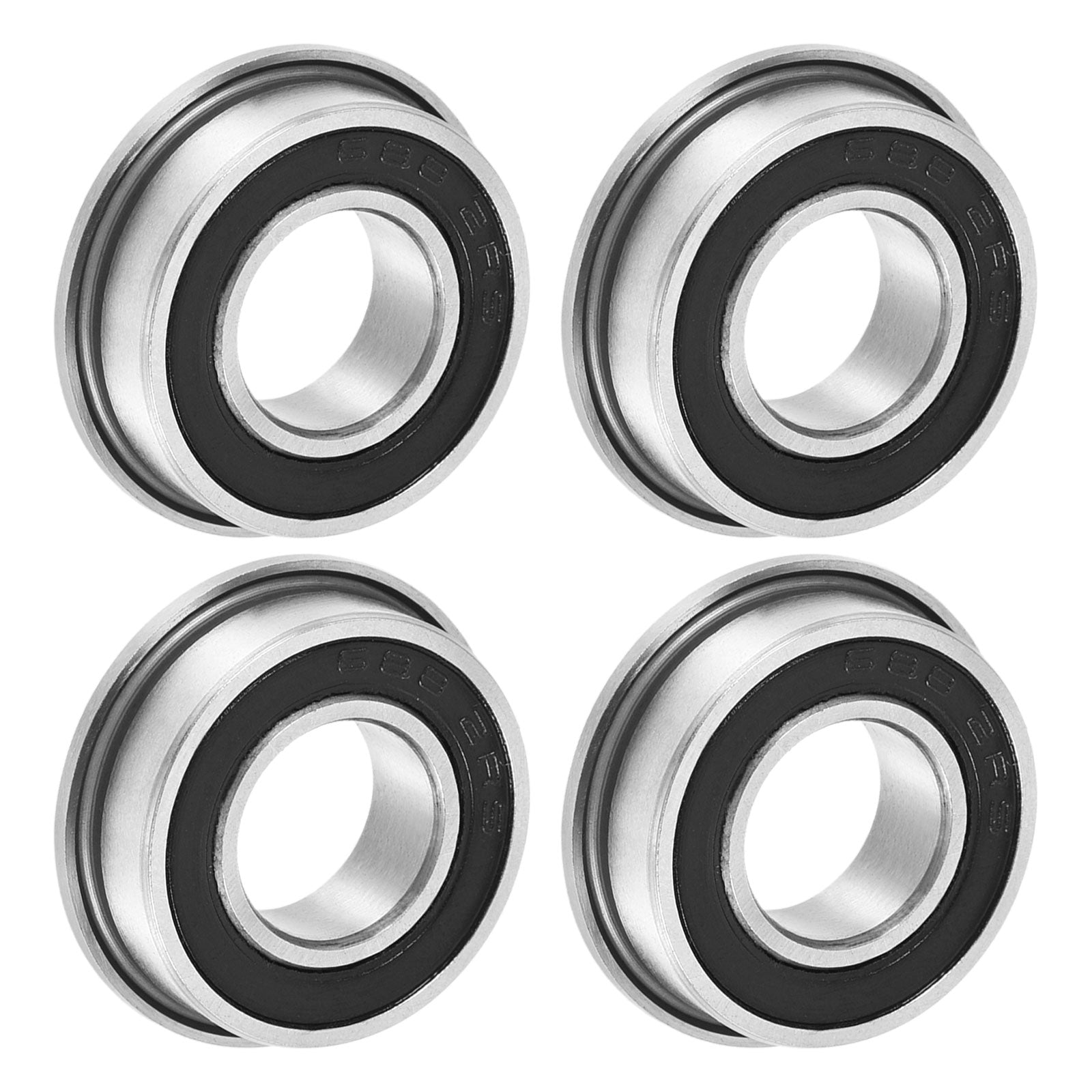 Uxcell F688-2RS Flanged Ball Bearing 8x16x5mm Double Sealed Flange ...