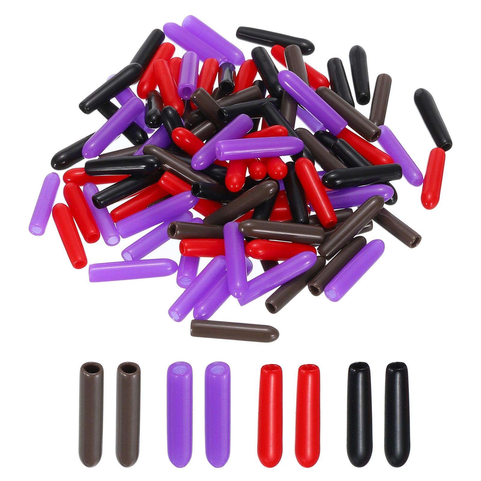Uxcell 100pcs Rubber End Caps 3mm ID Vinyl Round Tube Bolt Cap Cover ...