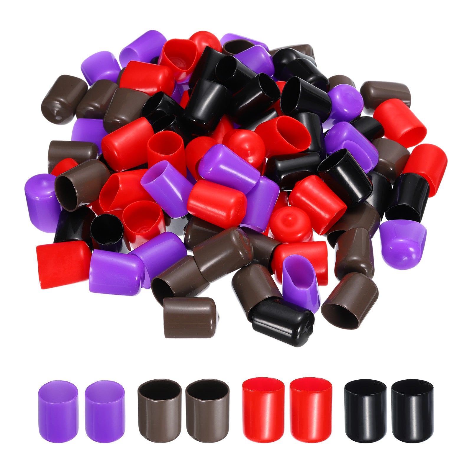 Uxcell 100pcs Rubber End Caps 19mm ID Vinyl Round Tube Bolt Cap Cover ...