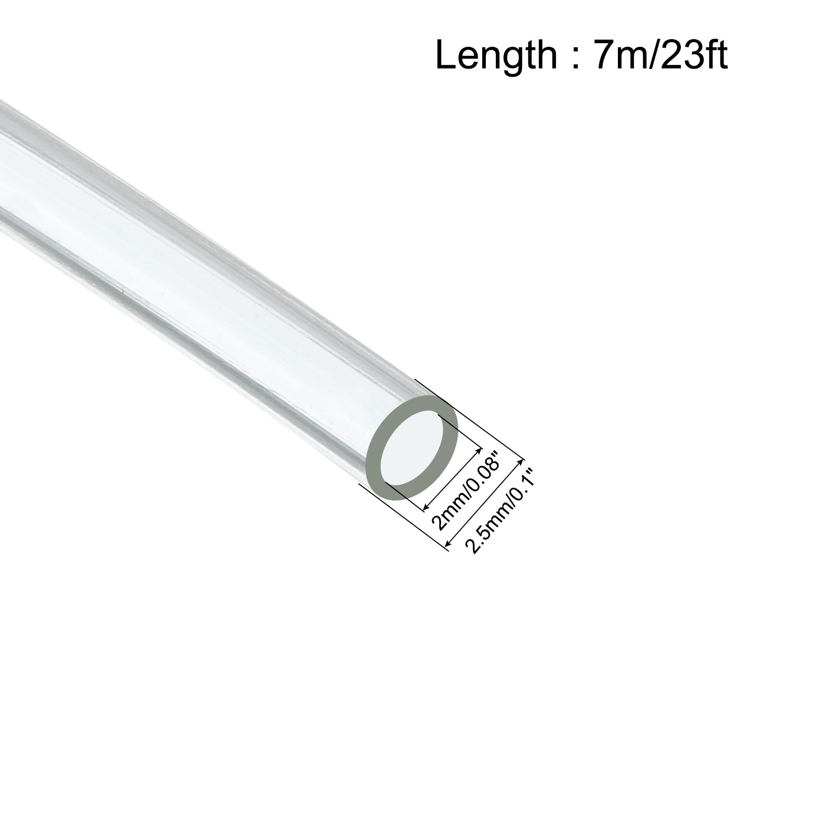 Uxcell Clear PVC Tube Wire Harness Tubing, 2mm ID 23ft Sleeve for Wire ...