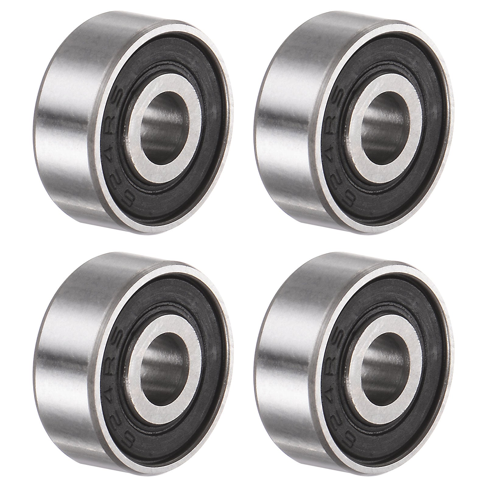Uxcell 4pcs 624-2RS Deep Groove Ball Bearings, Chrome Steel Z3 Bearing ...