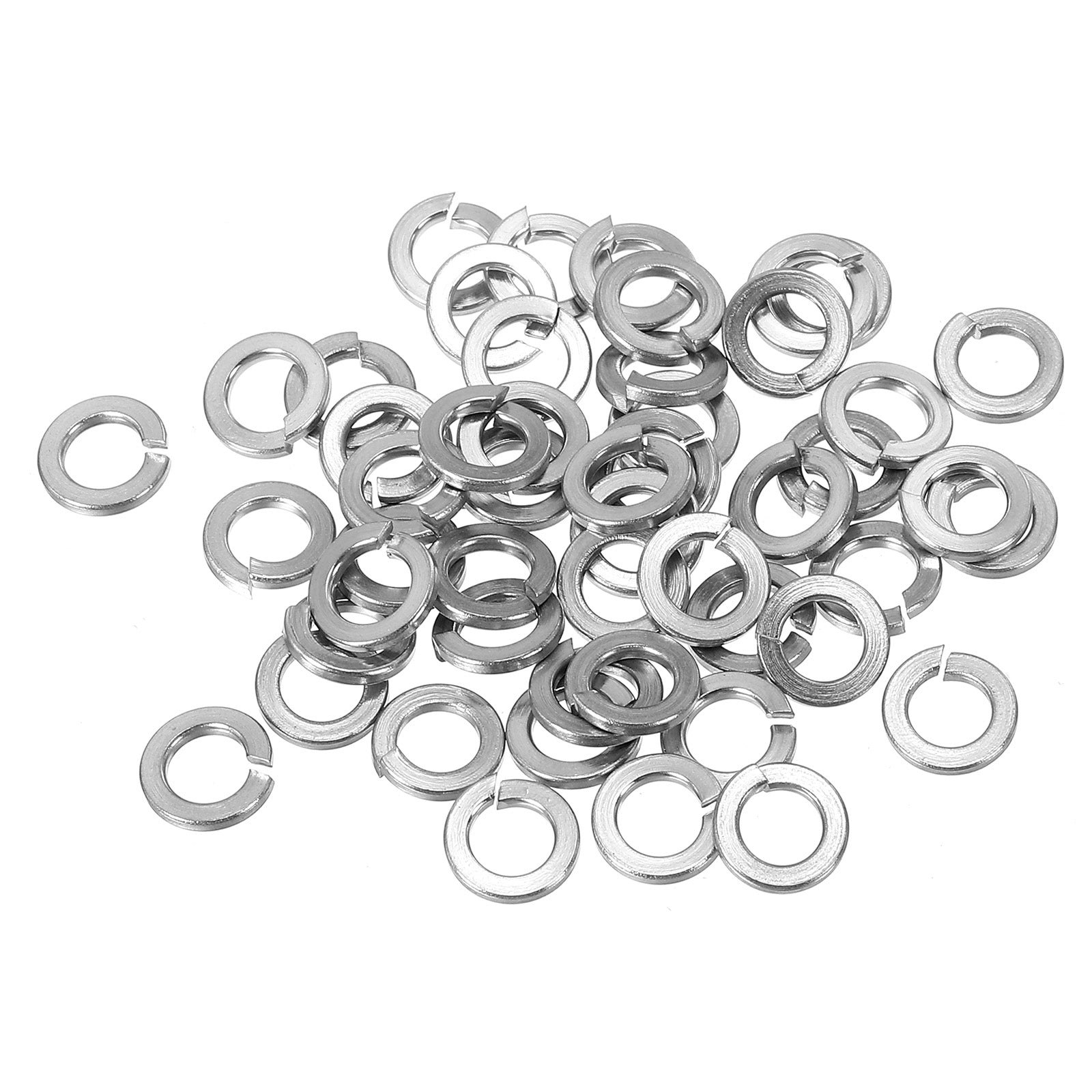 #10 Split Lock Washer, 50 Pack 4.9mm ID 8.2mm OD 304 Steel, Silver Tone ...
