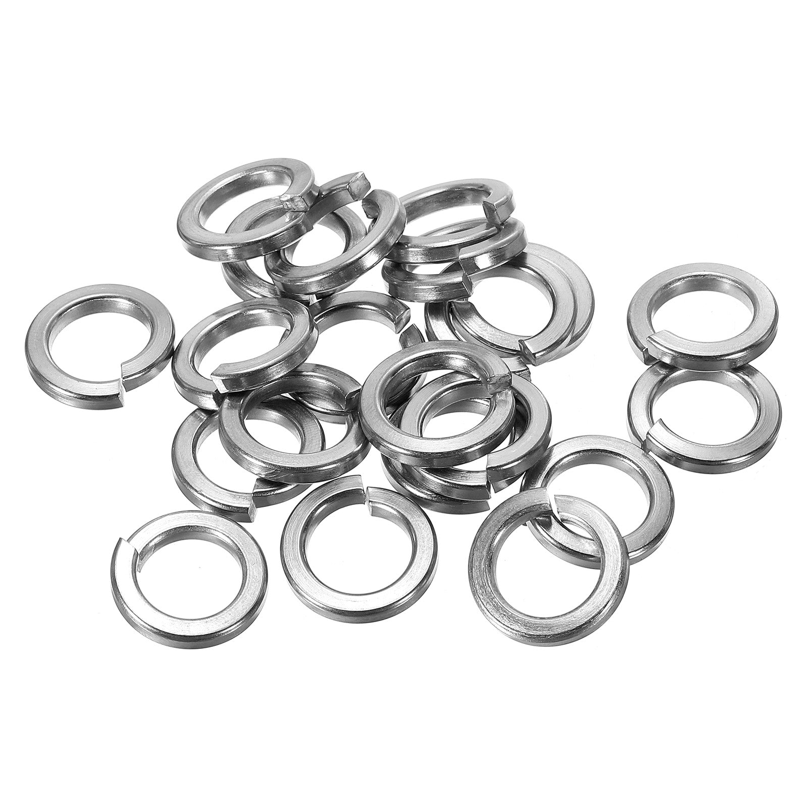 M12 Split Lock Washer, 50 Pack 12mm ID 18.8mm OD 304 Steel, Silver Tone ...