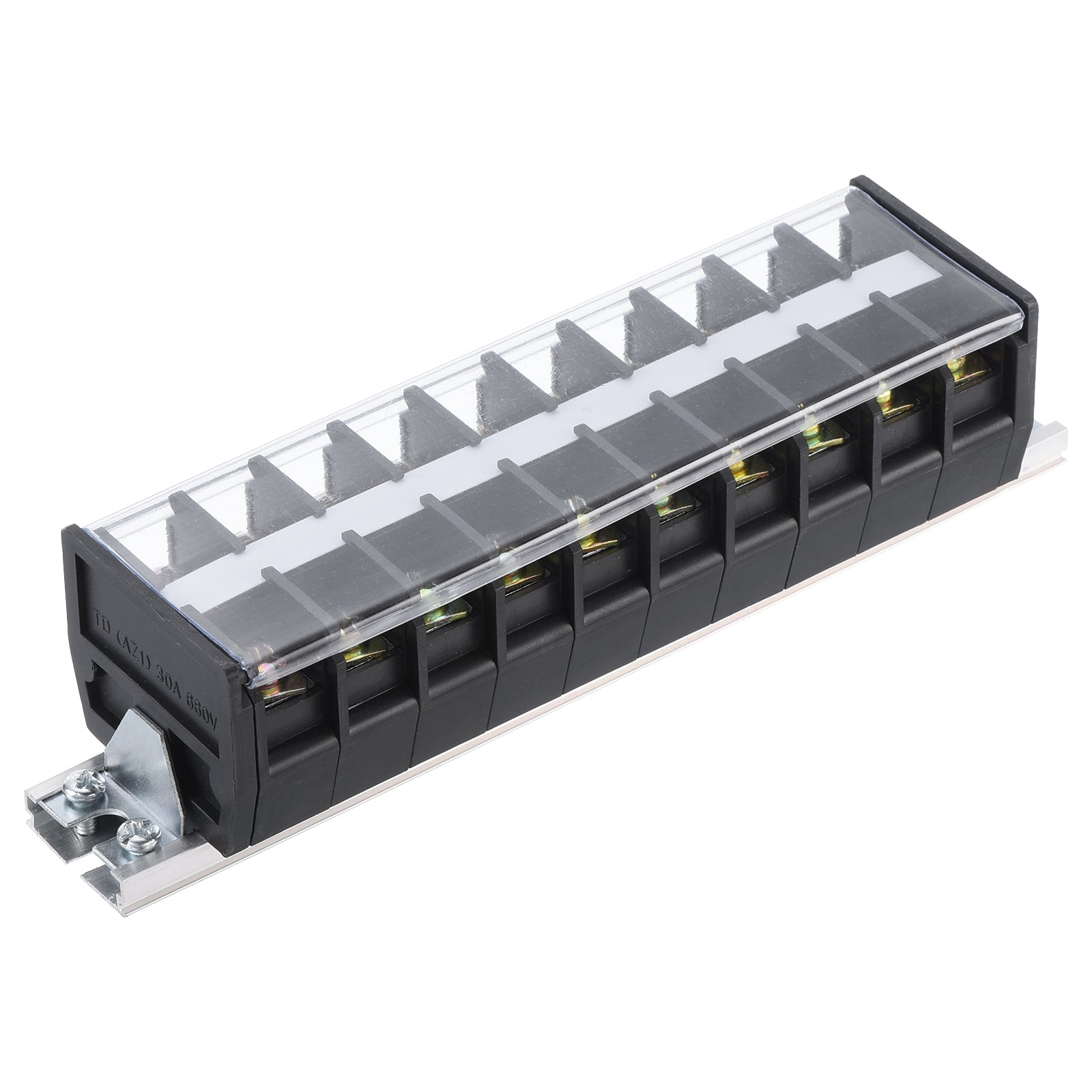 Uxcell Dual Rows 10 Positions 600V 30A Cable Block Terminal Strip ...